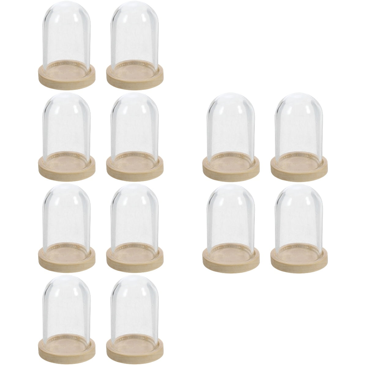 Raindrops 12 Sets Mini Eternal Flower Display Dome Clear Glass Cloche ...