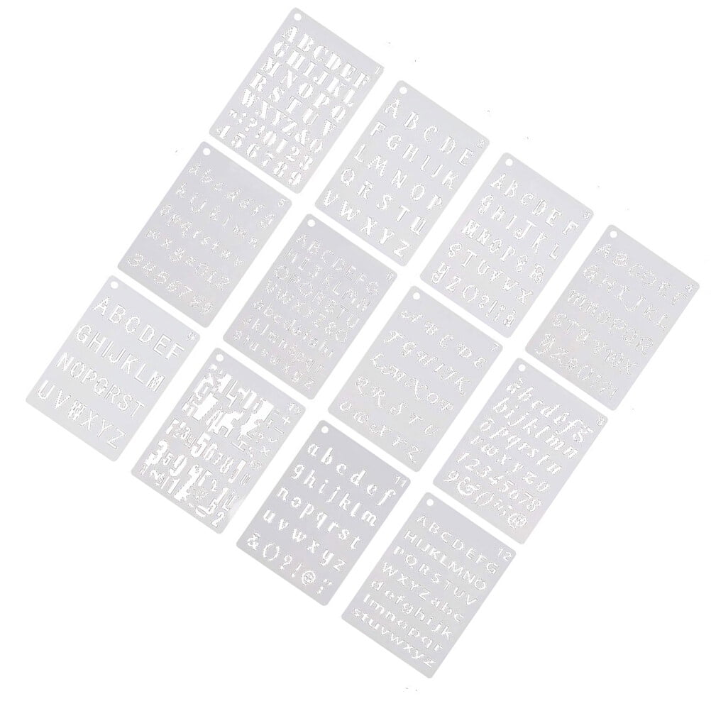 Raindrops 12 Sheets Alphanumeric Template Stencil Paper Kids Paint ...