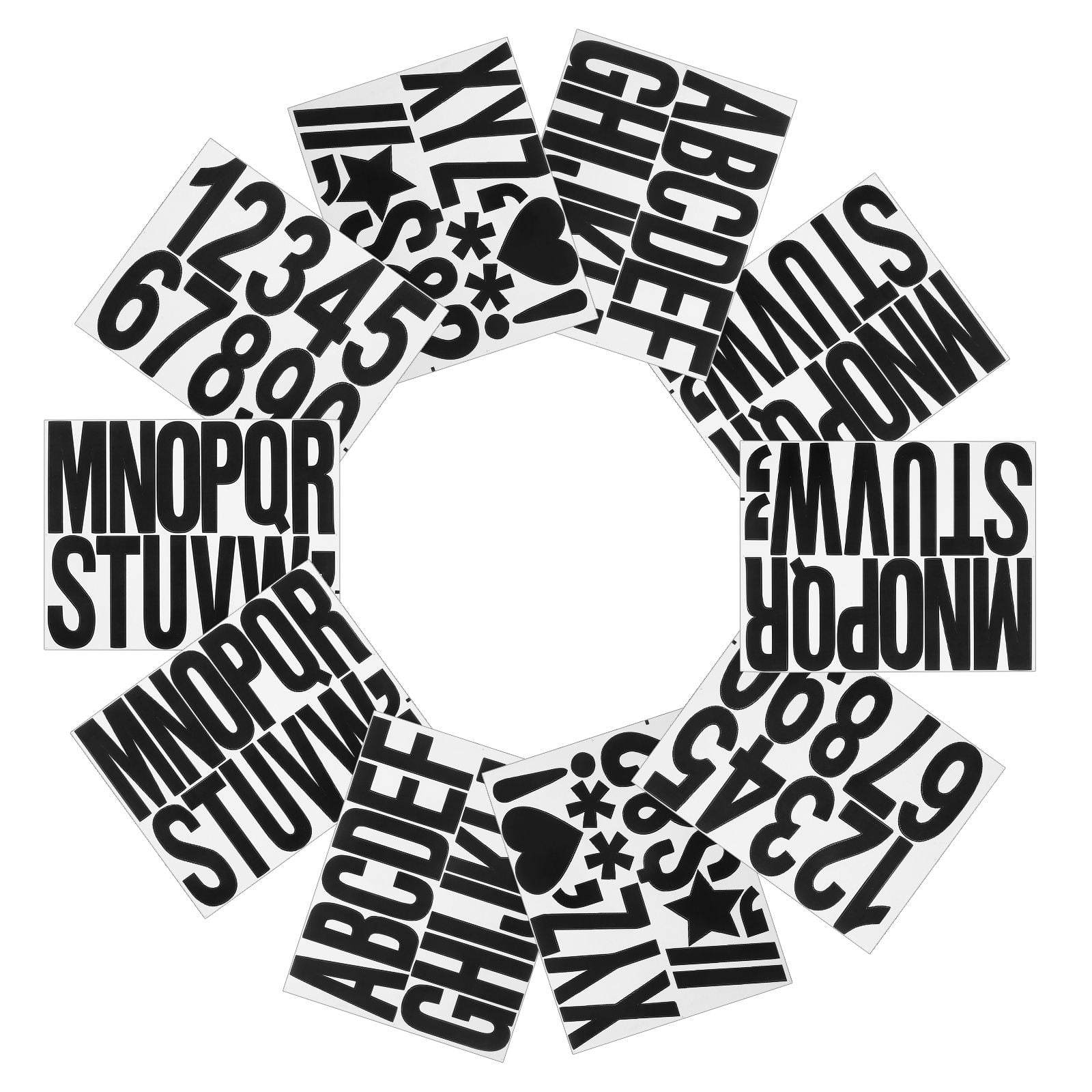 Raindrops Large Adhesive Letters Numbers Kit 12 Sheets Black PVC House ...