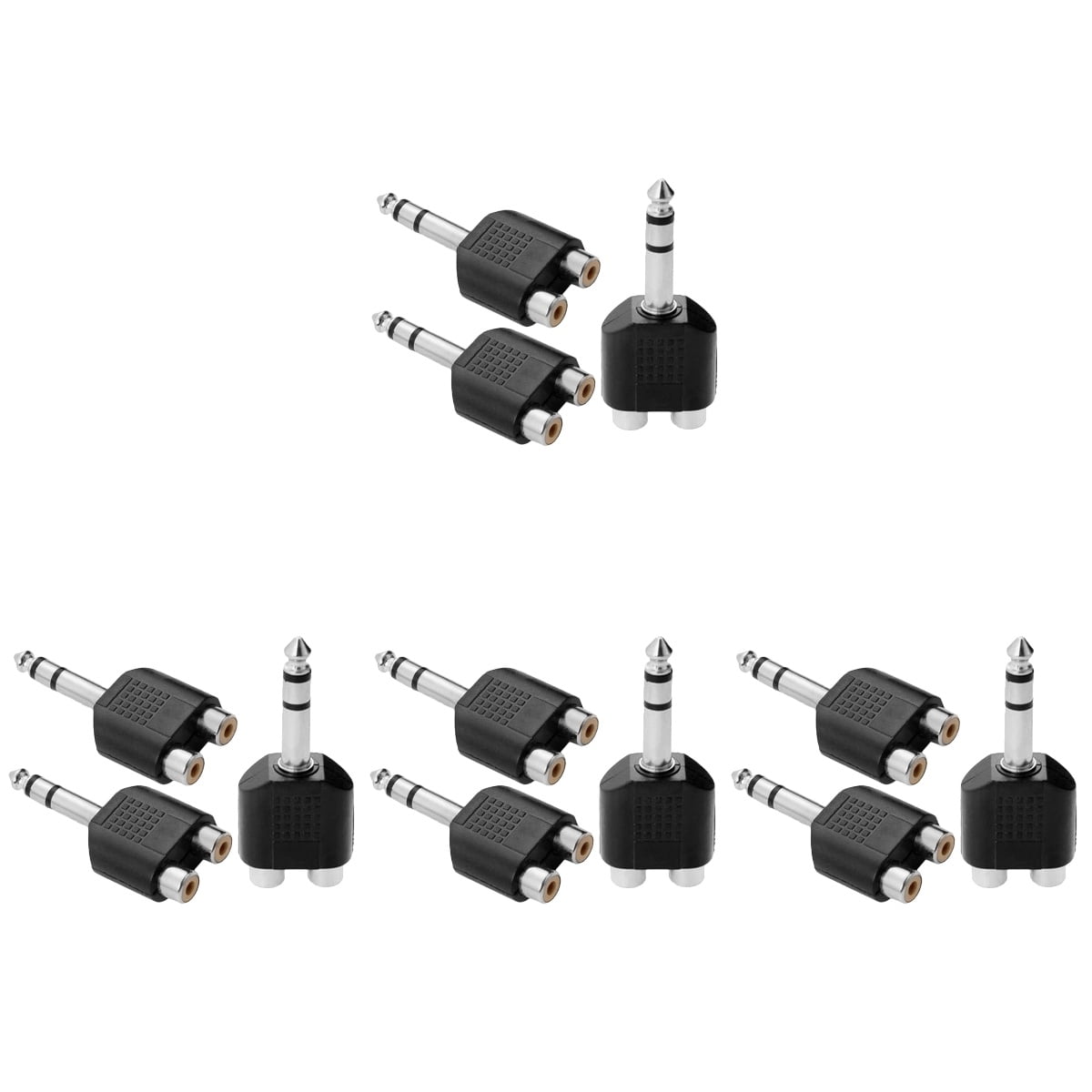 Raindrops 12 pcs Rca To 6.35mm Adapter Audio Speaker Y Splitter Audio ...