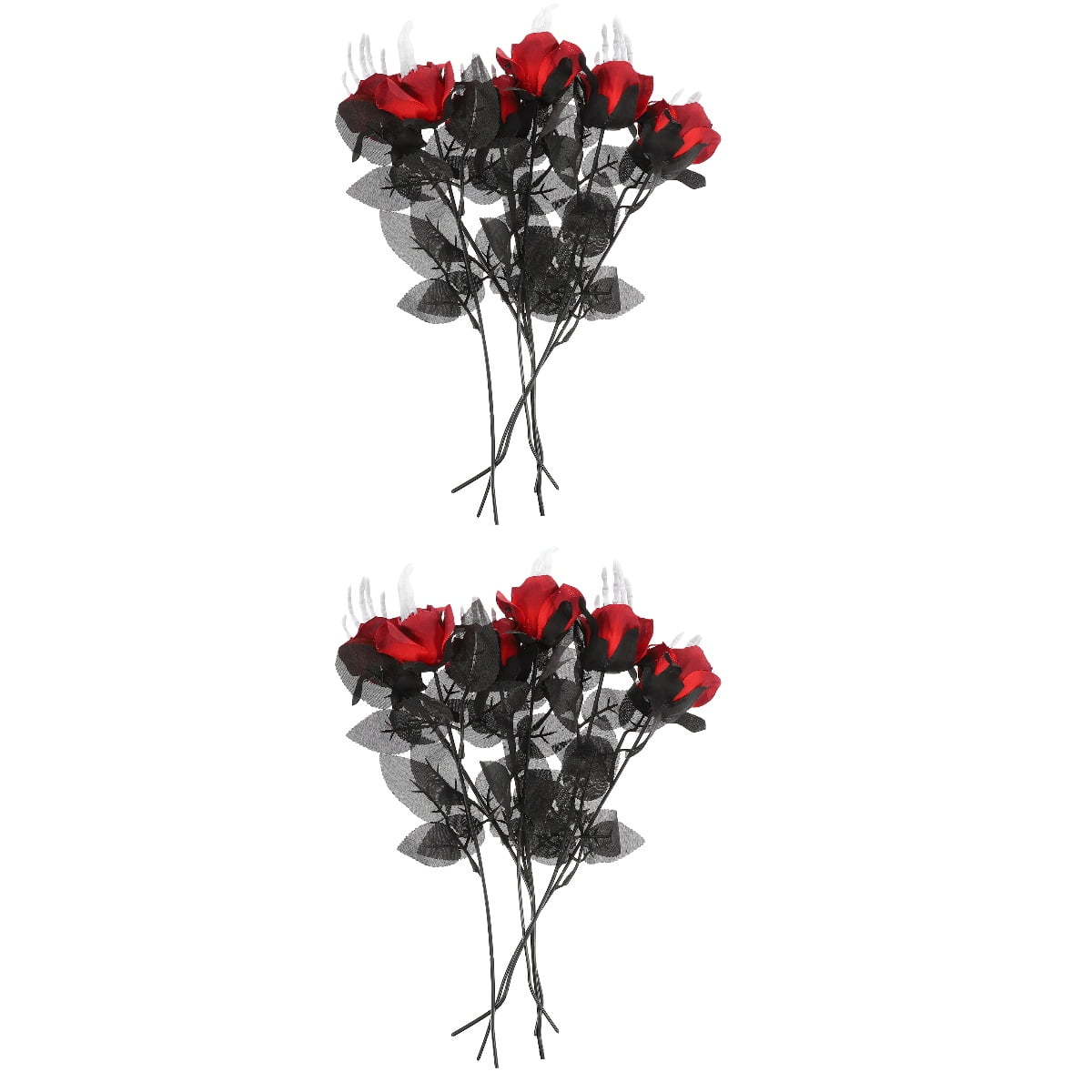 Raindrops 12 pcs Simulation Rose Flower Halloween Creepy Skeleton Rose ...