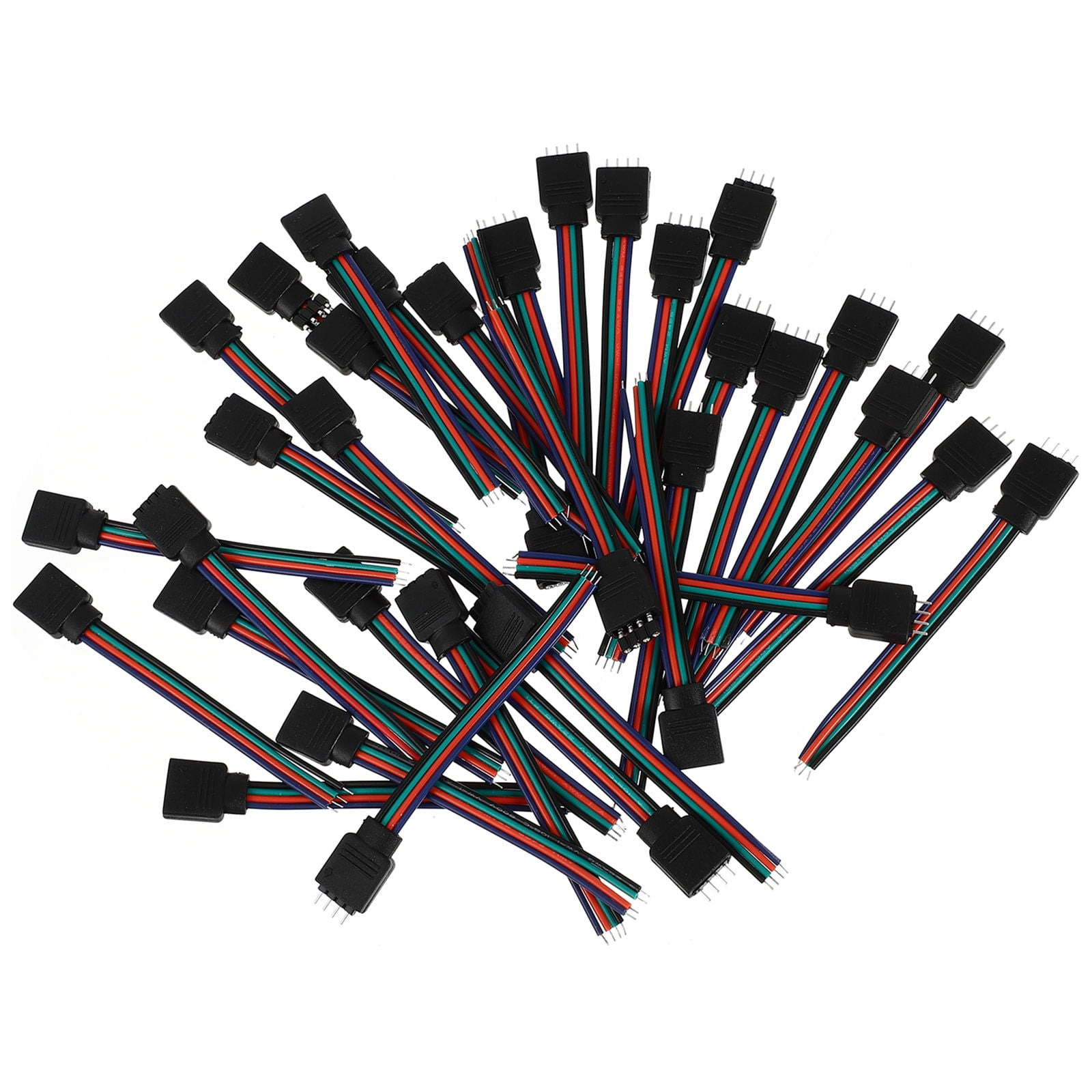 Raindrops 120 pcs Male and Female RGB Connector Wire Cable 4 Pin Plugs ...