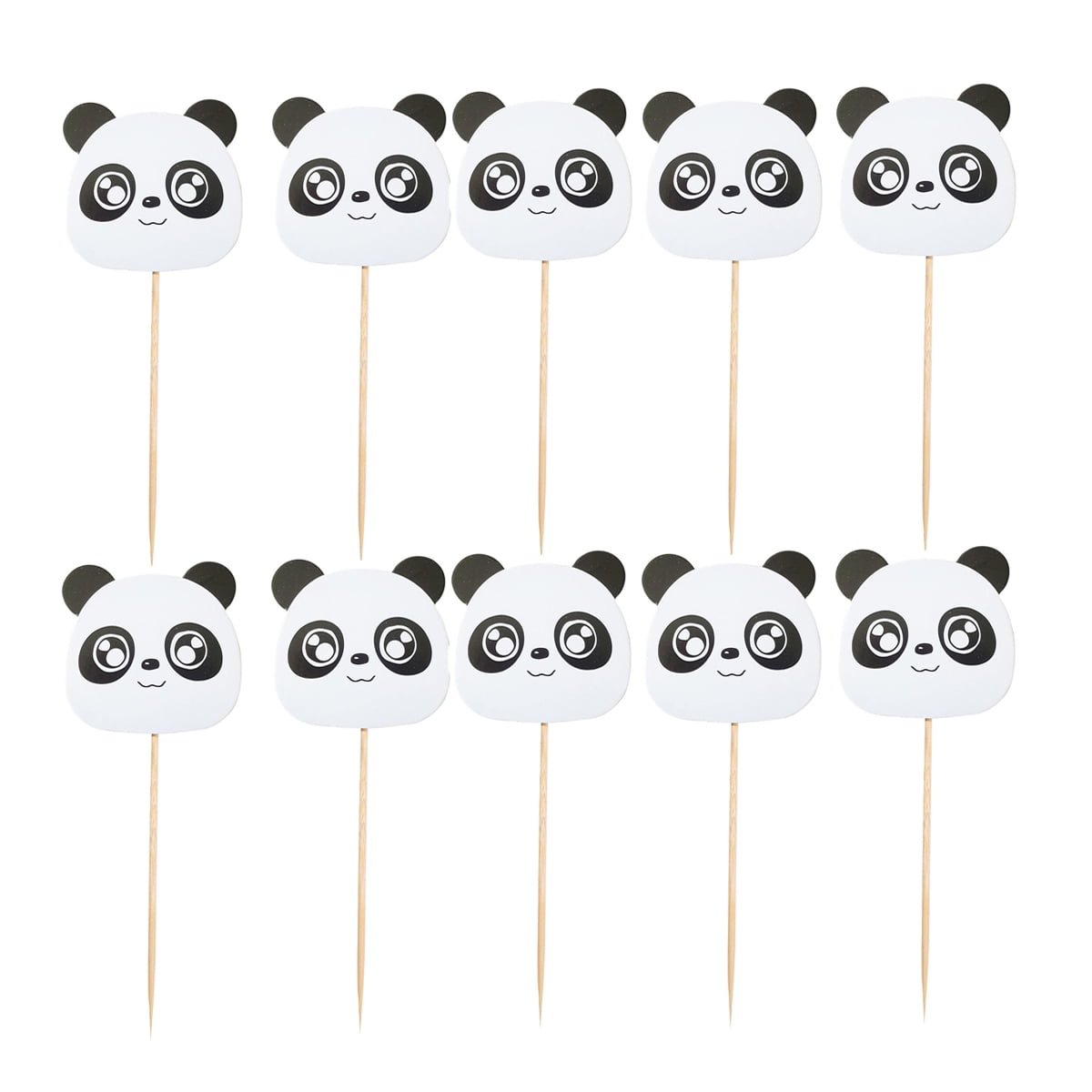 Raindrops 12PCS Cute Panda Cake Toppers Colorful Paper Decorations for ...