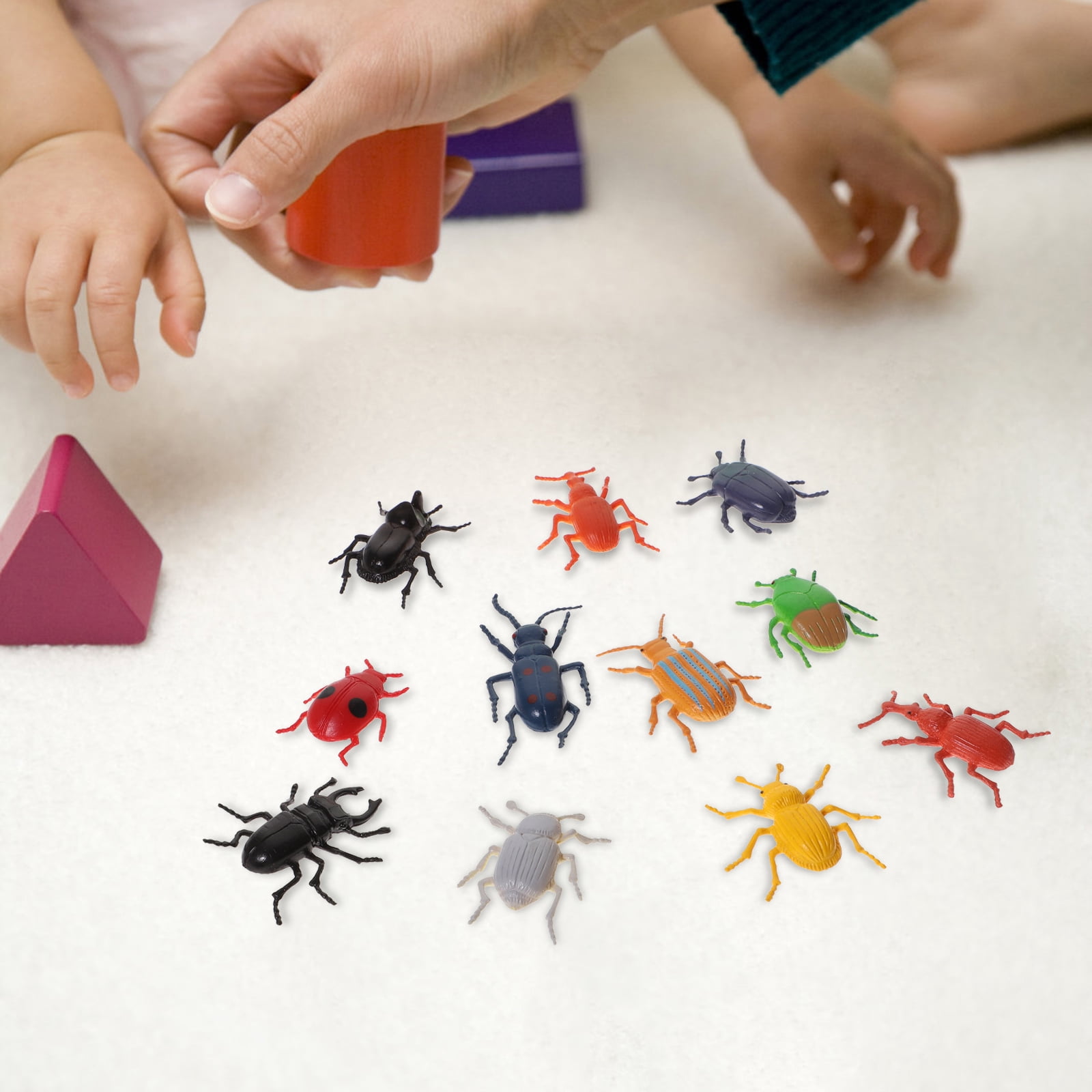 Raindrops Lifelike Insect Figurines Beetle Shape PVC 12PCS/Set Assorted ...