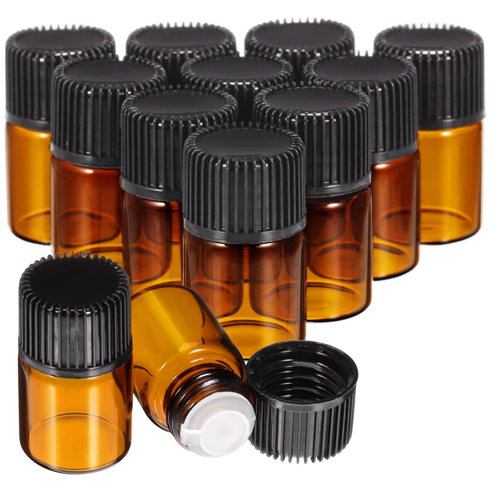 Raindrops 12Pack Mini Oil Sample Bottles Amber Glass Vial with Orifice ...