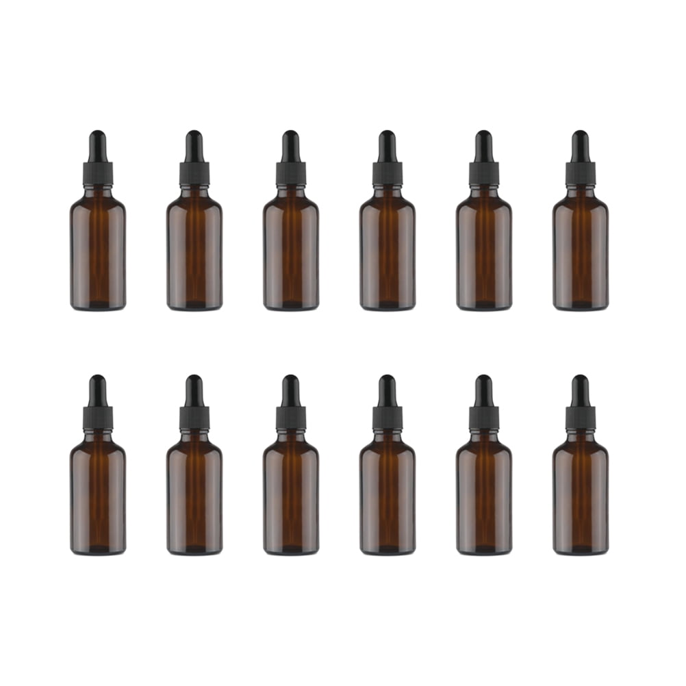 Raindrops 12Pcs Brown Glass Dropper Bottles with Silicone Head for ...
