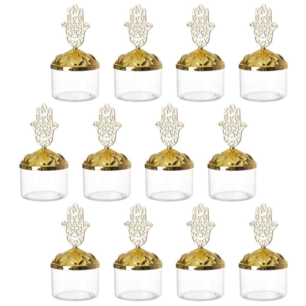 Raindrops 12Pcs Favor Boxes Rectangular Golden Transparent Plastic for ...