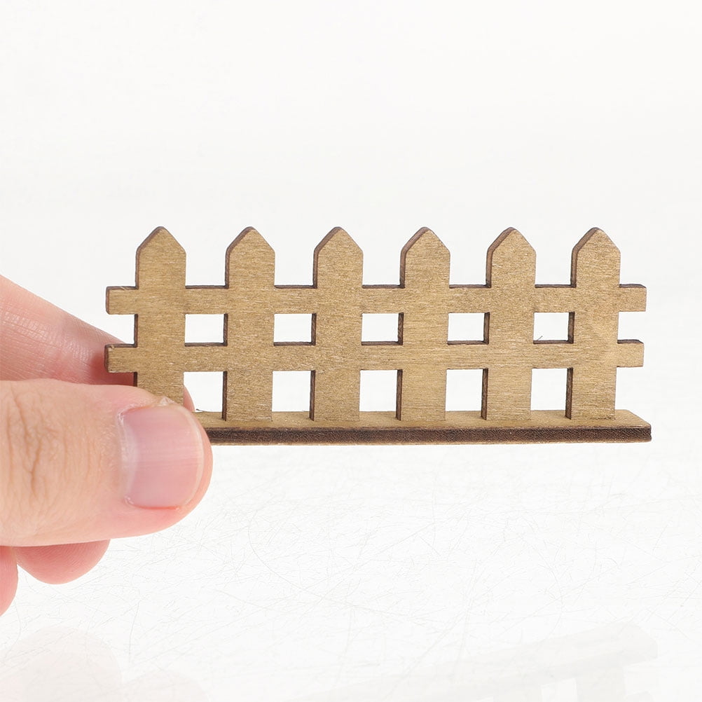 Raindrops 12Pcs Khaki Miniature Wood Fence for Mini Picket Fences and ...