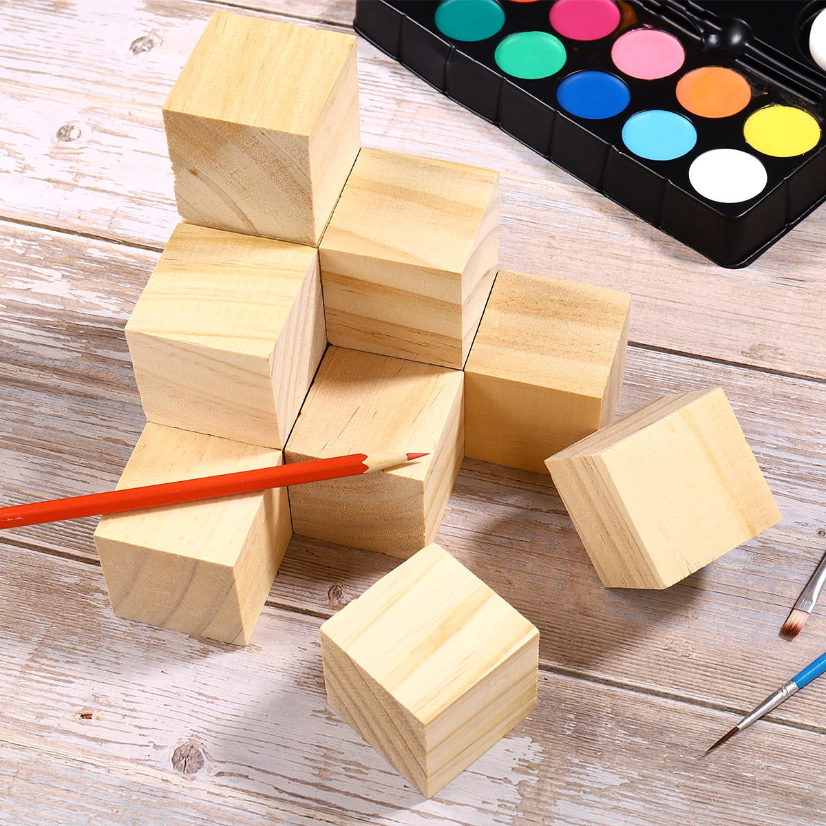 Raindrops 12Pcs Kids Wood Blocks for Children DIY Activity Indoor Play ...