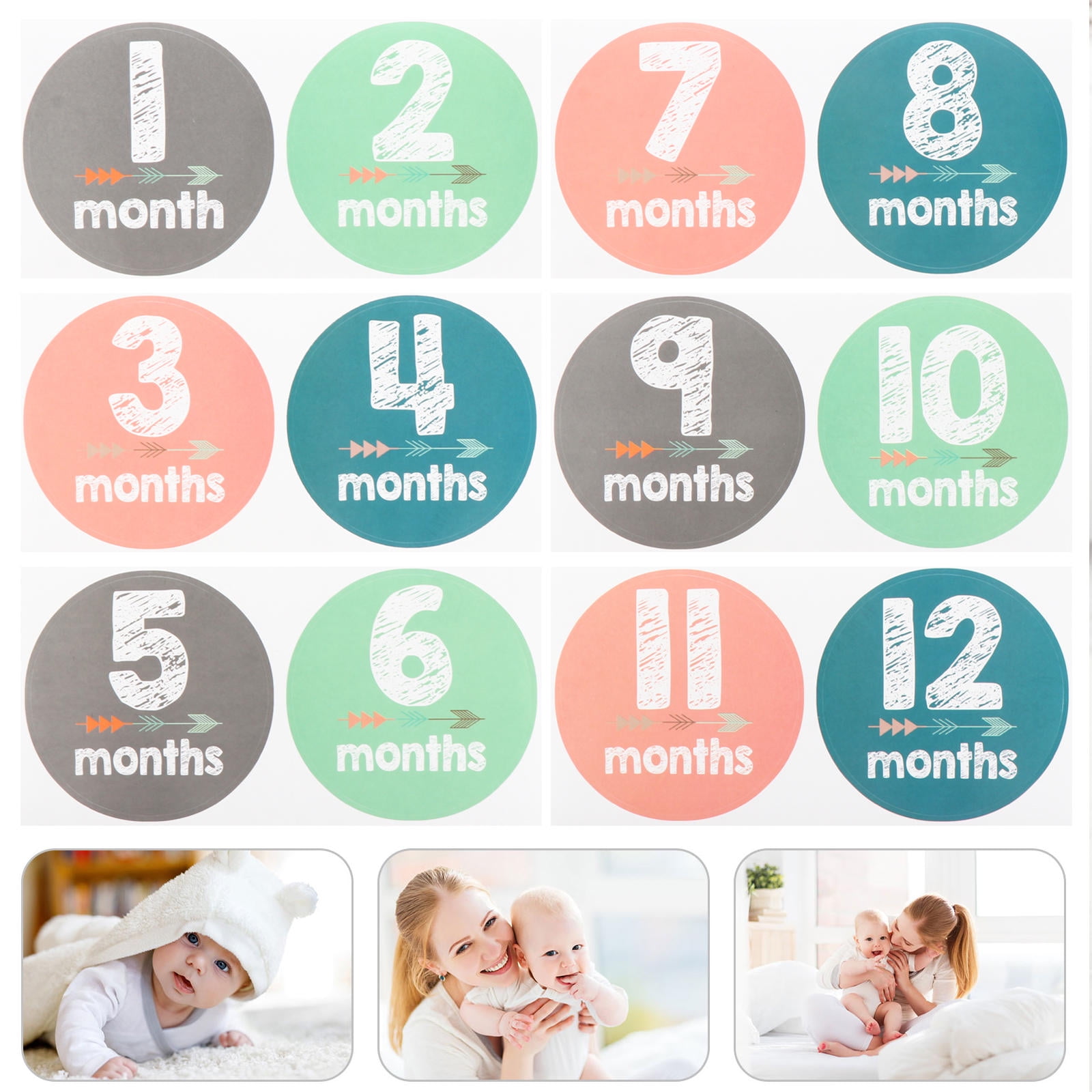 Raindrops 12Pcs Mixed Color Newborn Milestone Decals for Expecting Moms ...
