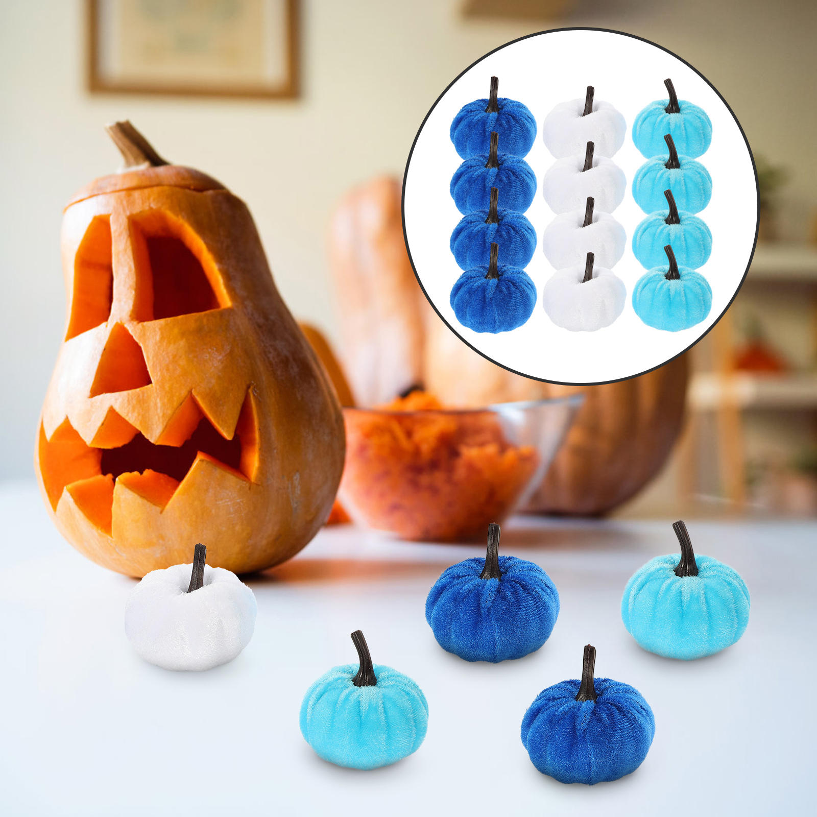 Raindrops 12Pcs Pumpkin For Decoration Velvet Simulation Design For And ...