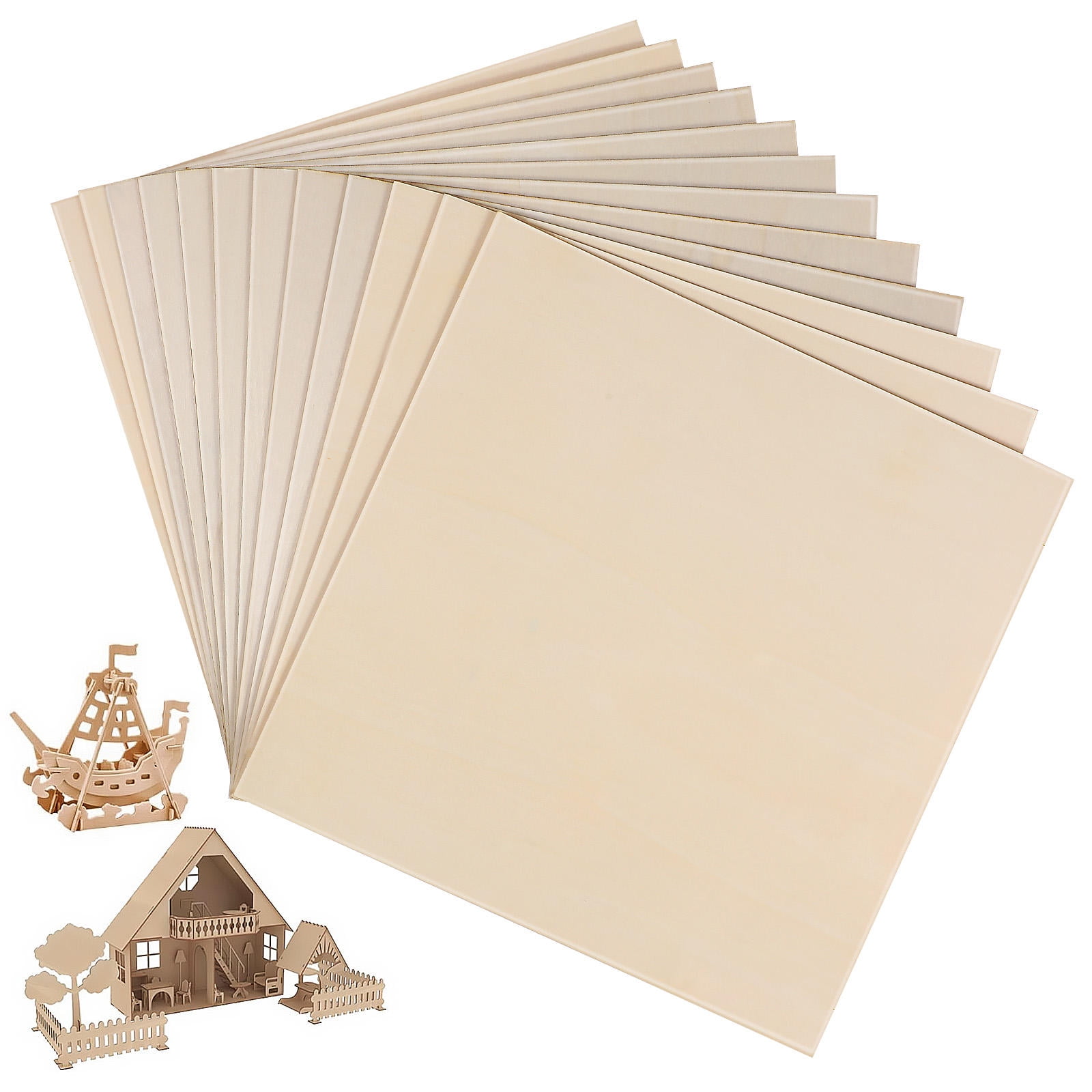 Raindrops 12Pcs Unfinished Wood Panel for Home Decor Rustic Style Khaki ...