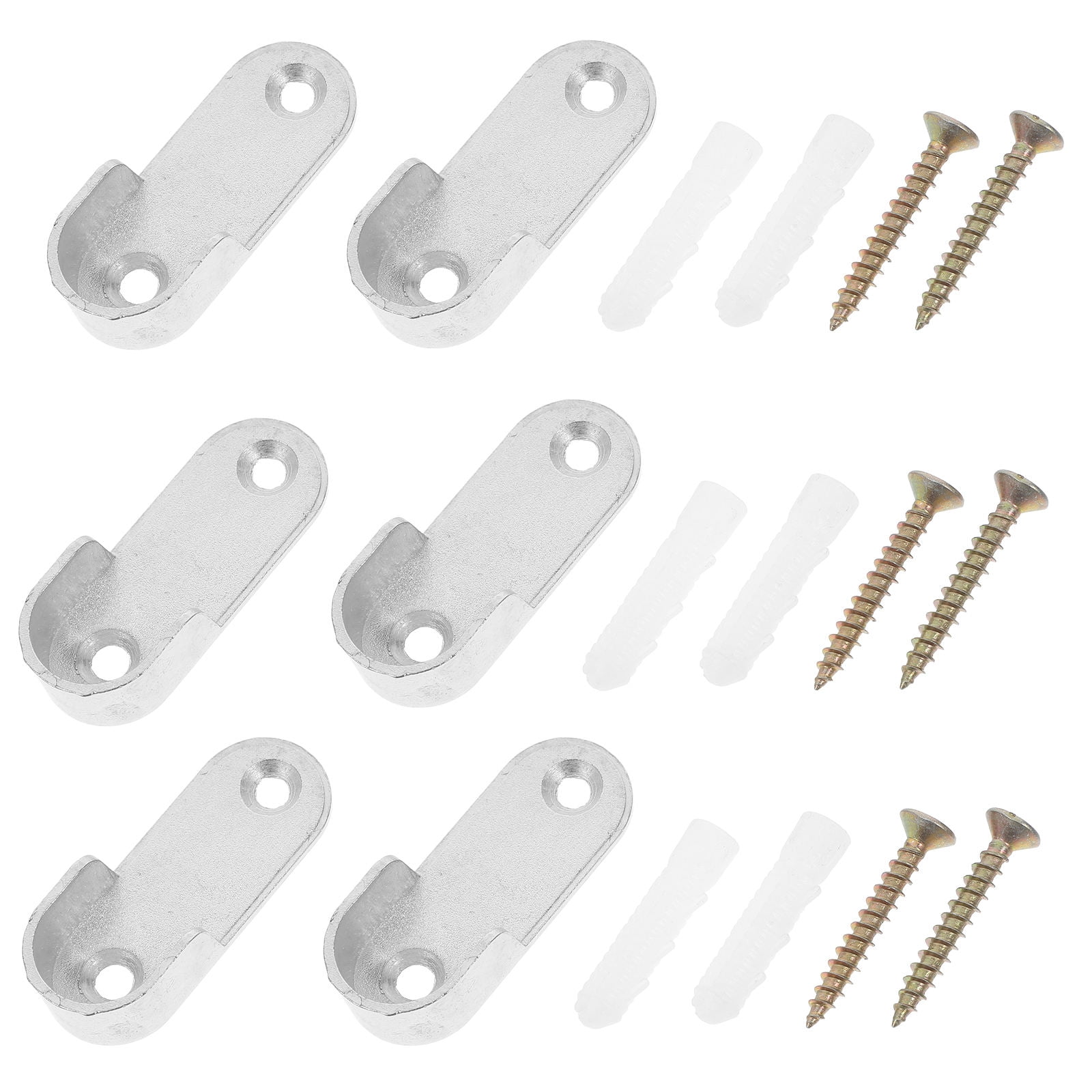Raindrops 12pcs Closet Rod End Supports Wardrobe Hanging Rod Bracket ...