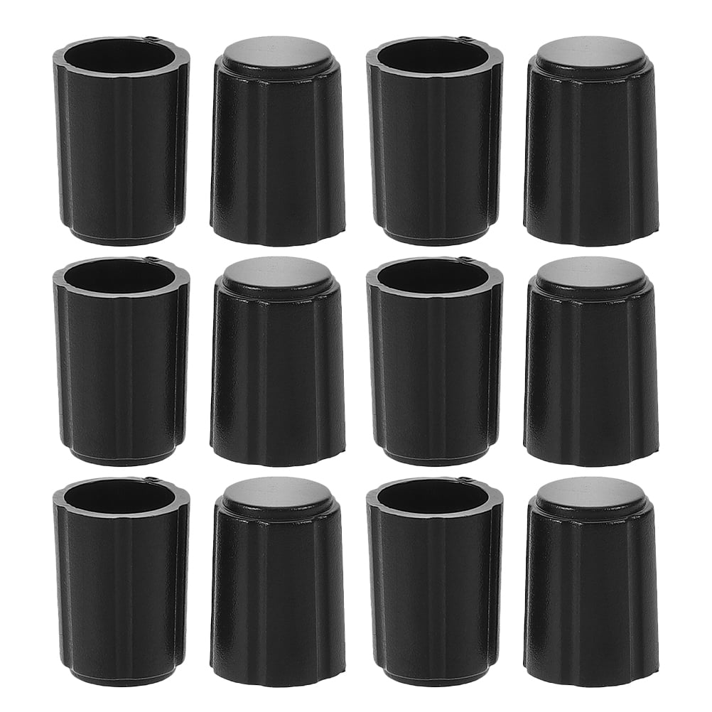 Raindrops 12pcs D Type Guitar Control Knobs Black Potentiometer Volume ...