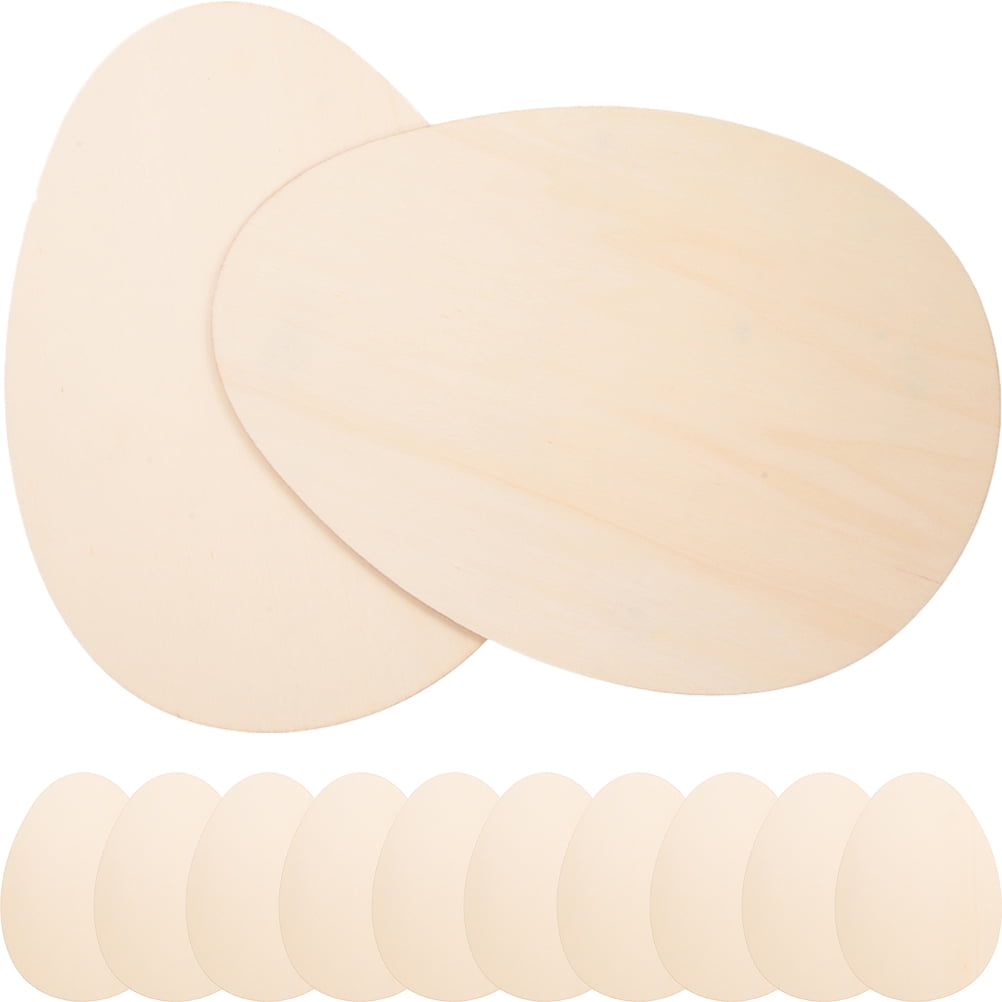 Raindrops 12pcs Easter Wooden Cutouts Unfinished Egg Shaped Wood ...