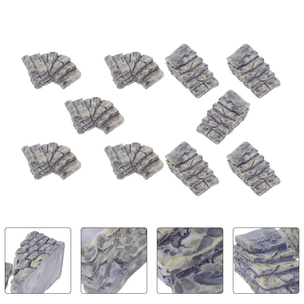 Raindrops 12pcs Grey Mini Stone Steps for Micro Landscape Decor Resin ...