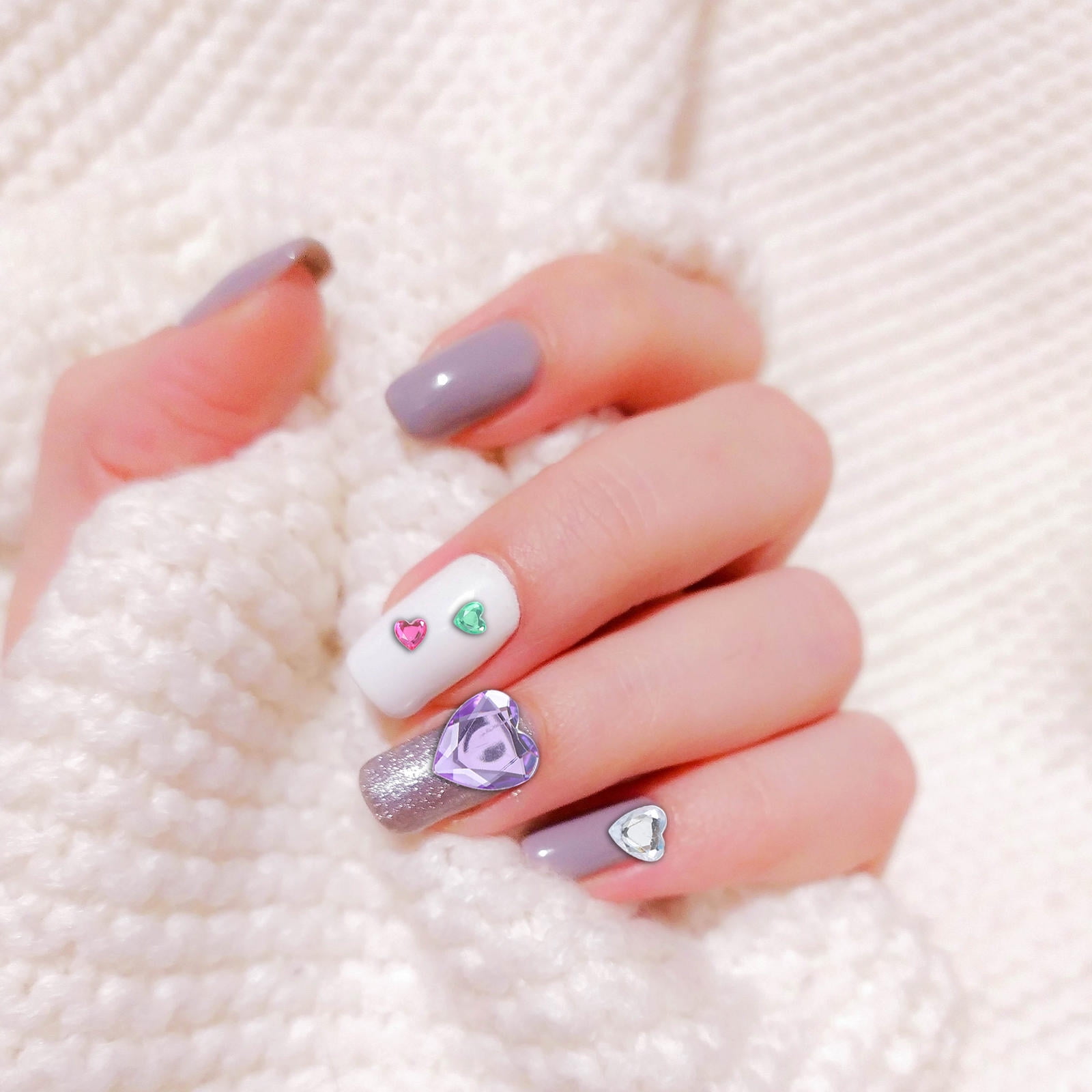 Raindrops 12pcs Heart Gems Stickers Rhinestone Stickers Jewel Stickers ...