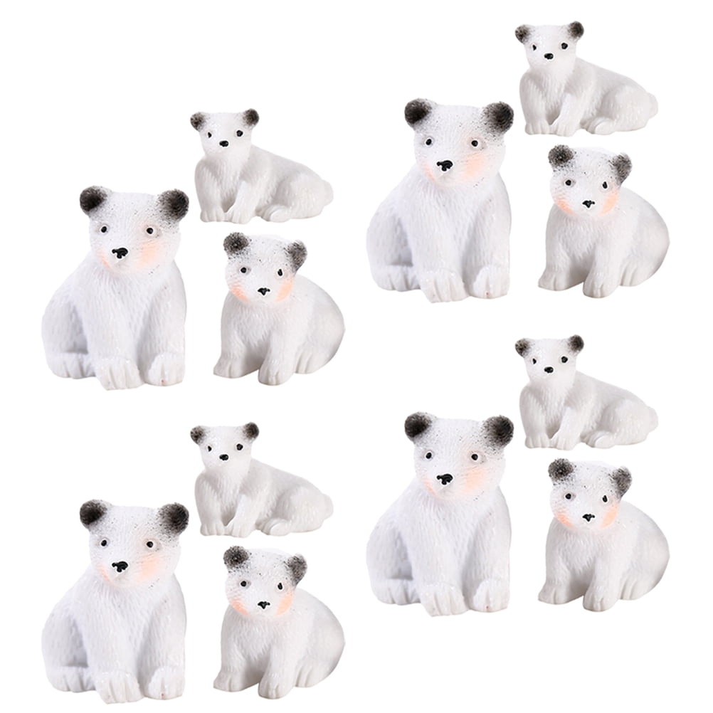 Raindrops 12pcs Mini White Bear Statue White Bear Figurine Simulation ...