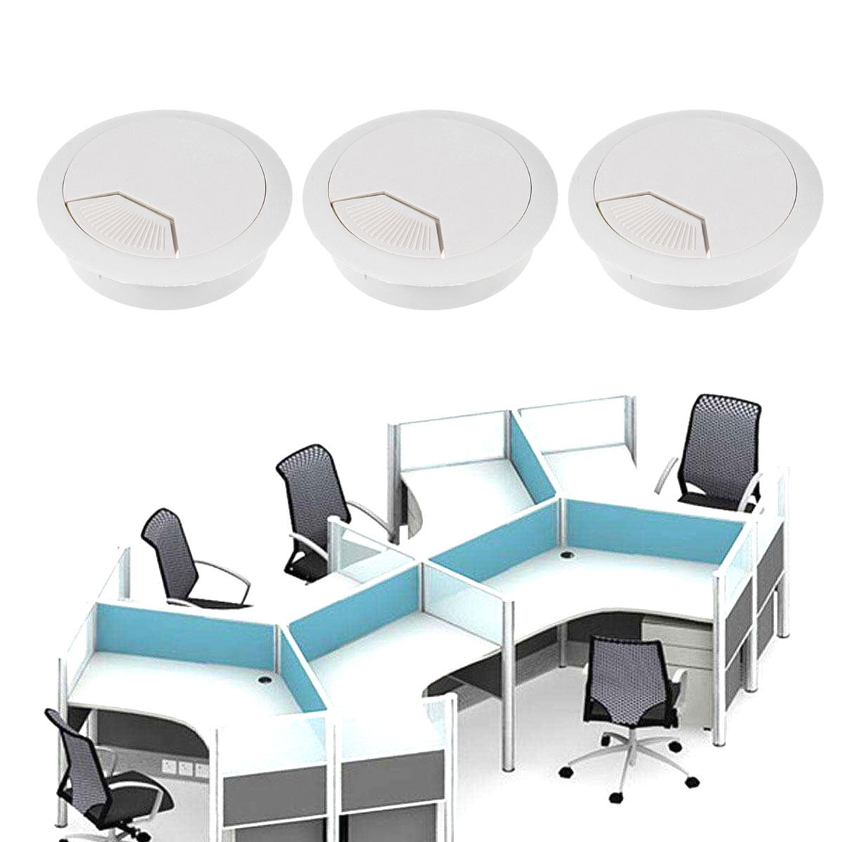 Raindrops 12pcs Office PC Computer Desk Grommet Cable Hole Cover 50mm ...