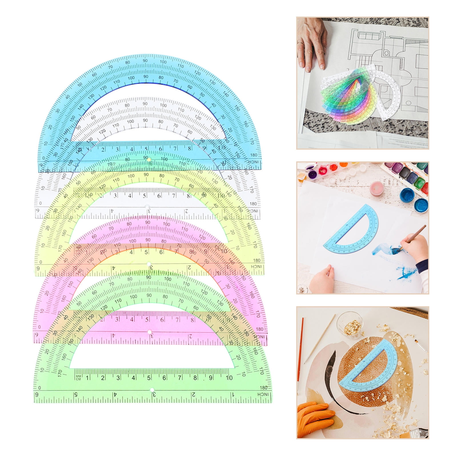Raindrops 12pcs Plastic Protractor Semicircular Math Protractors 180 ...