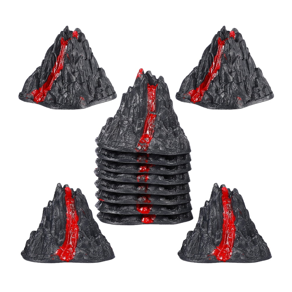 Raindrops 12pcs Sand Table Volcano Statues Volcano Ornament Plastic ...