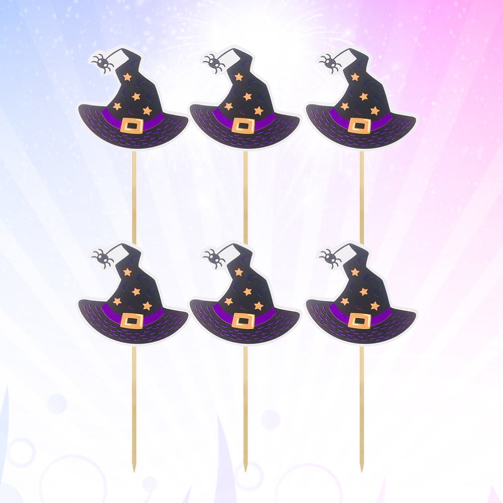 Raindrops 12pcs Toppers Witch Hat Cake Toppers Paper Party Supplies for Ice Cream - Walmart.com