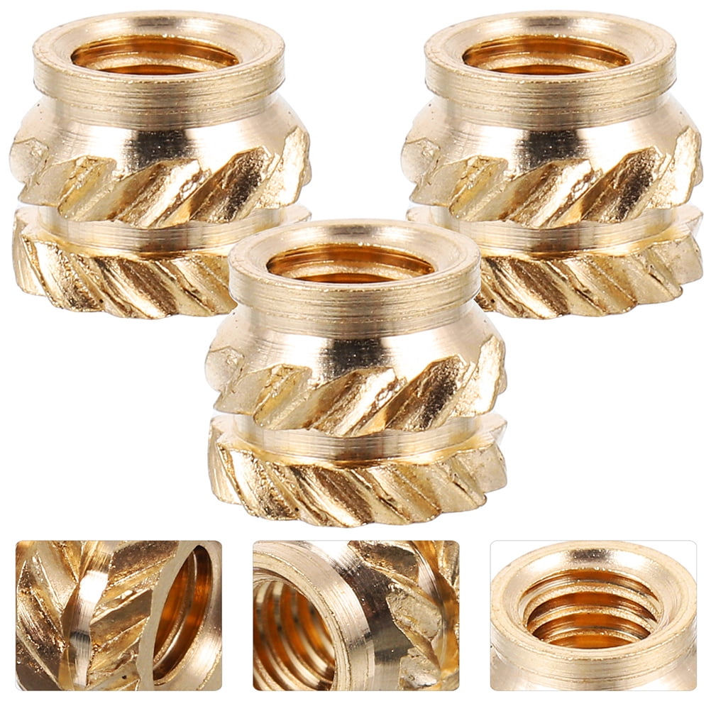 Raindrops Thread Insert Kit Knurled Nuts Brass Golden 130Pcs - Walmart.com