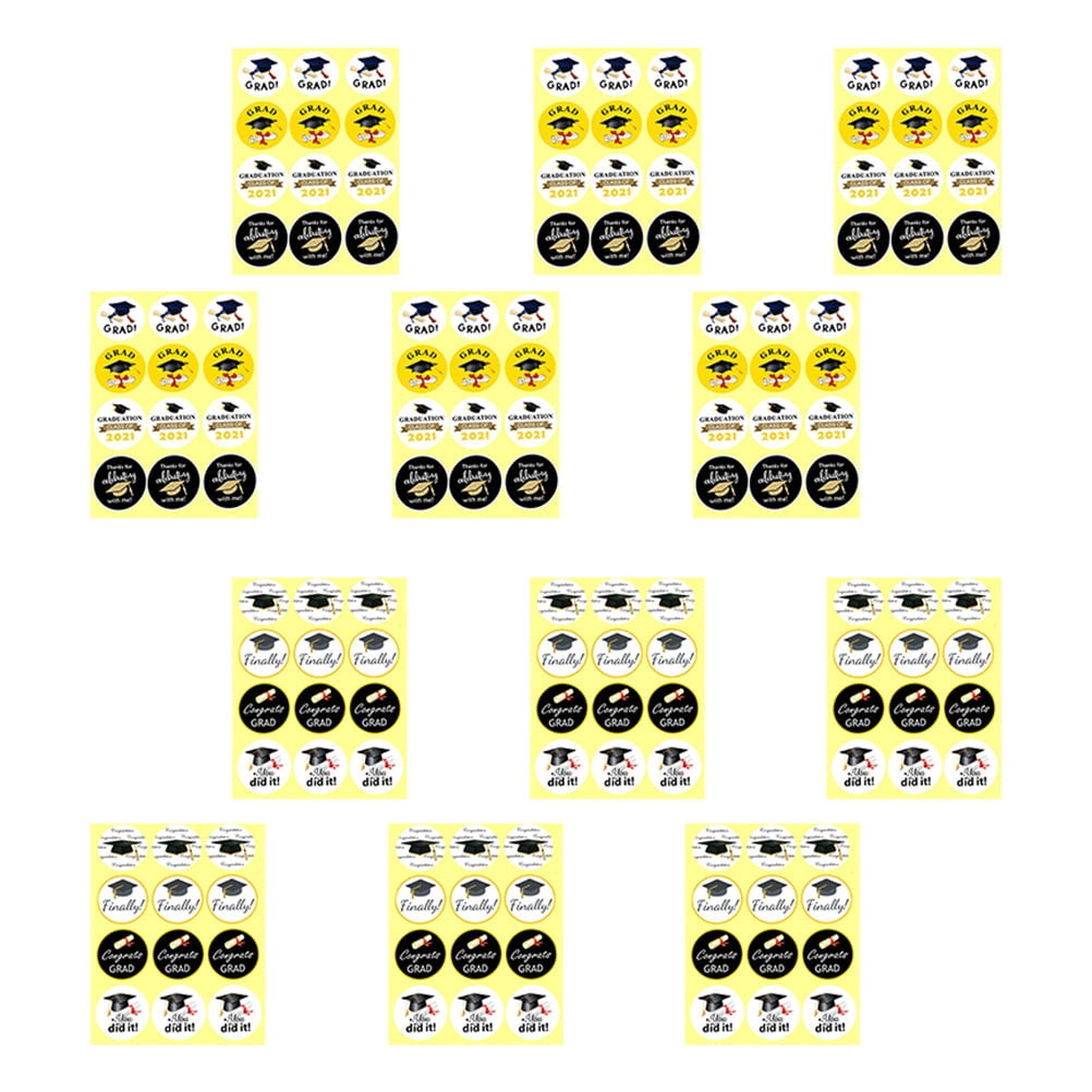 FOMIYES Graduation Sticker Assorted Color Adhesive for Party Favors and ...
