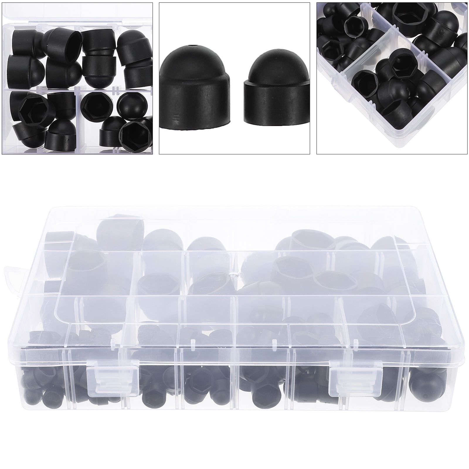 Raindrops 145Pcs Black Rubber Hexagon Bolt Nut Caps for Bolts ...