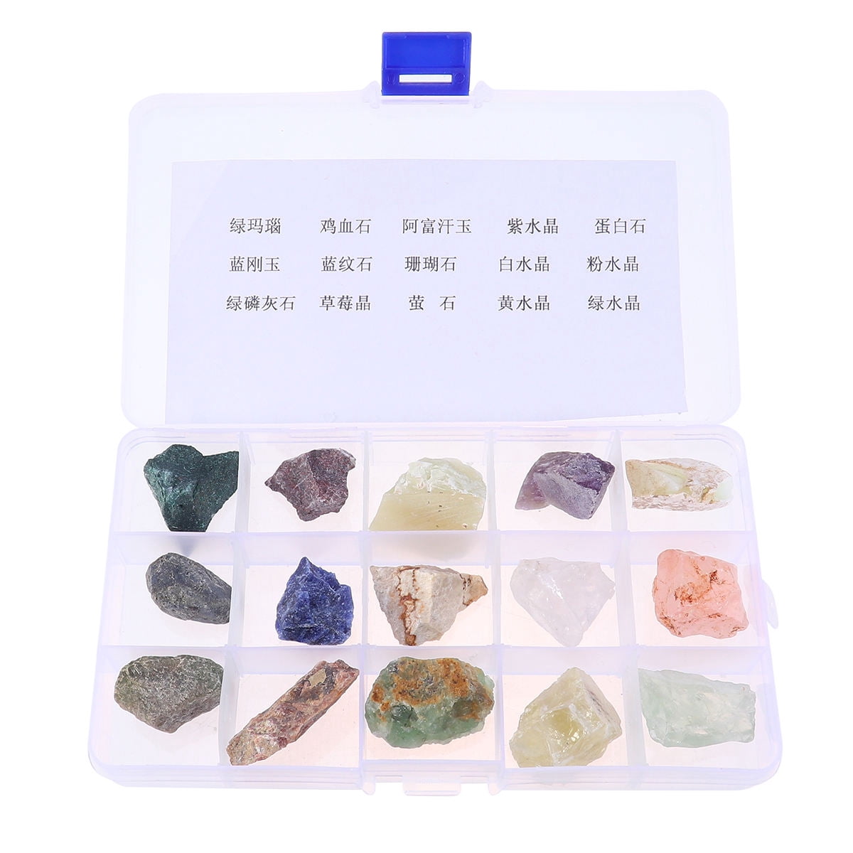 Raindrops 15 Grid Stone Collection for Kids Mineral Specimens Children ...