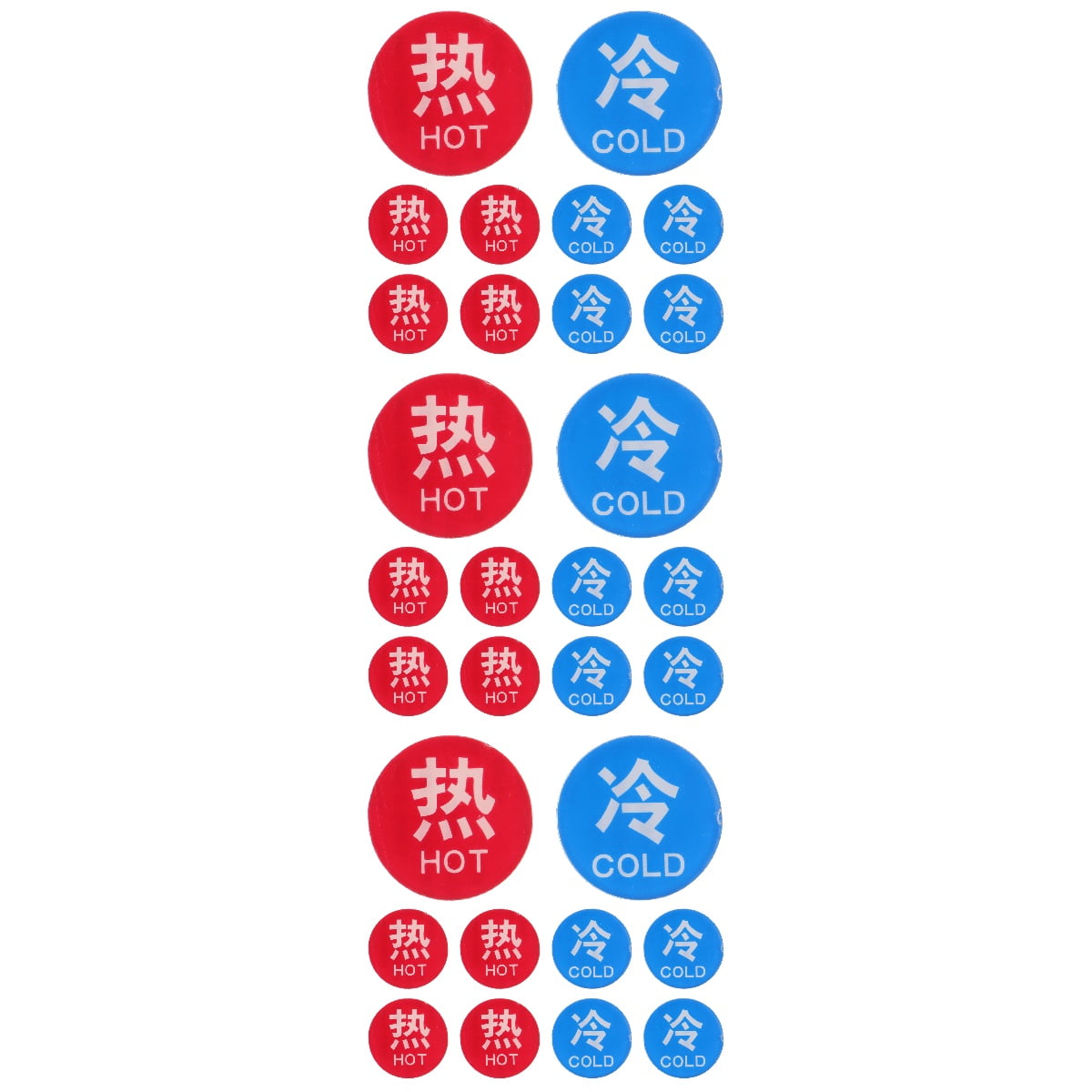 Raindrops 15 Pairs Hot And Cold Sticker Hot And Cold Water Indicator ...