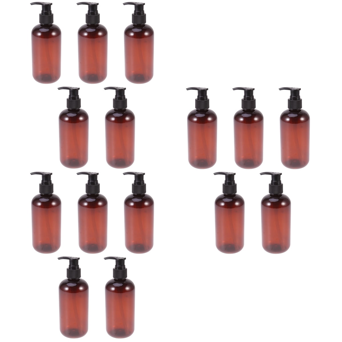 Raindrops 15 Pcs 250ML Tawny Shampoo Emulsion Pump Bottles Shower Gel ...