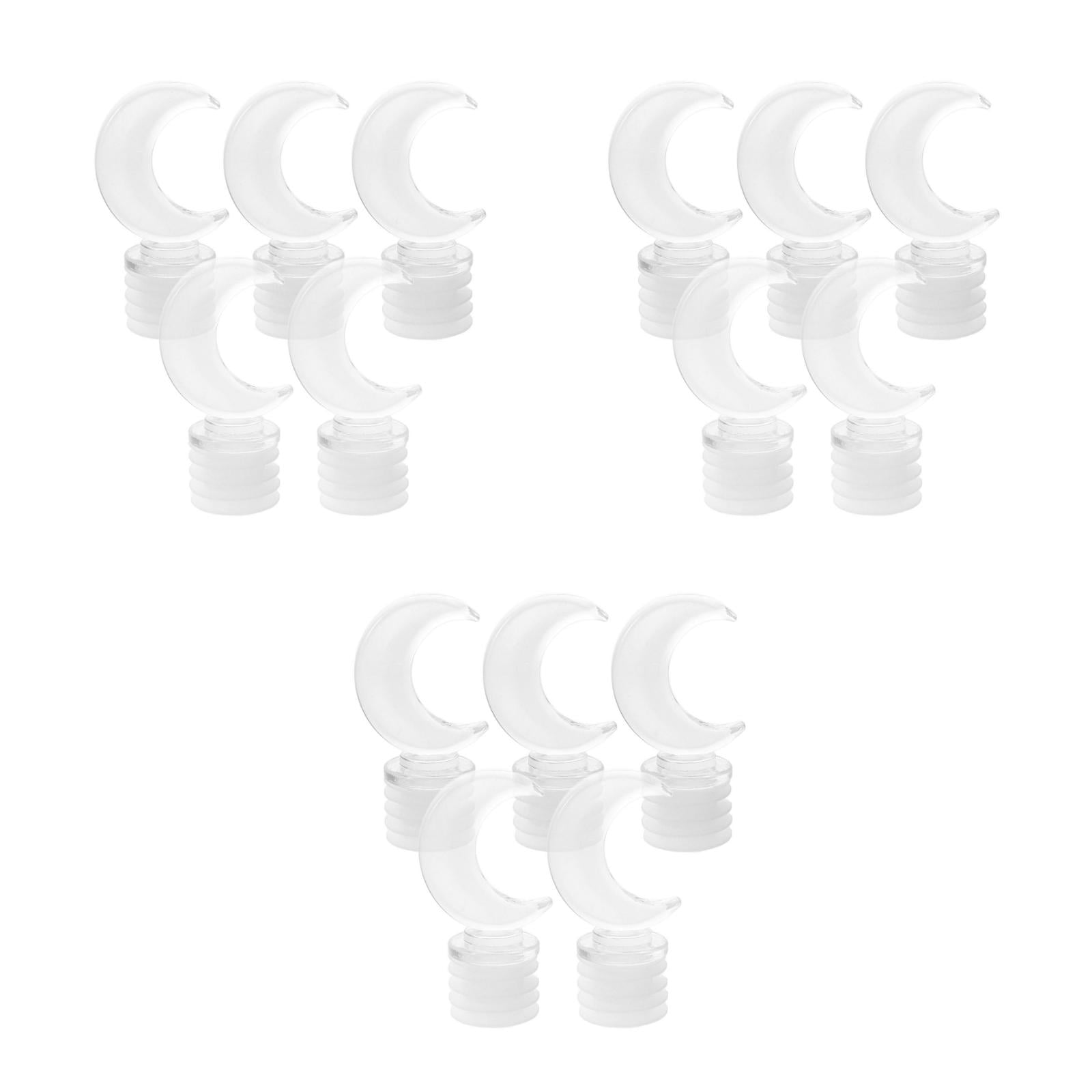 Raindrops 15 Pcs Clear Plastic Bottle Stopper Moon Shaped Glass Bottle ...