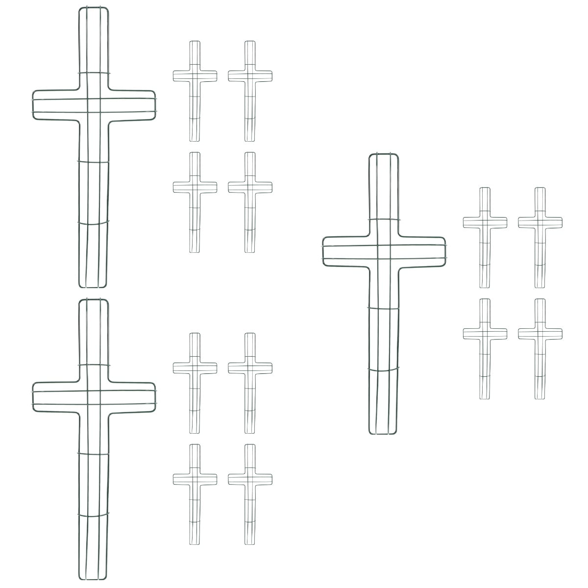 Raindrops 15 pcs Cross Wreath Frame Cross Shaped Wreath Frame DIY Cross ...