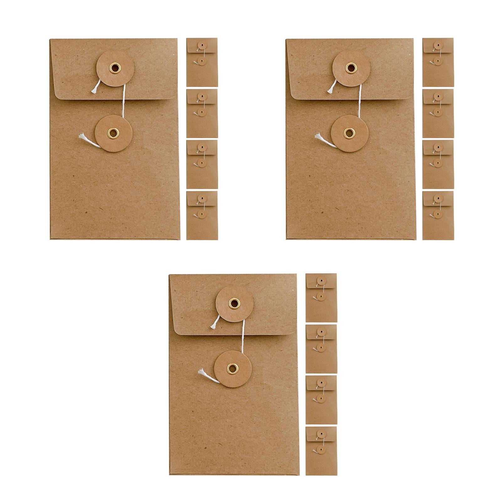 Raindrops 15 pcs Vintage Kraft Paper Envelopes with String Tie Closure ...