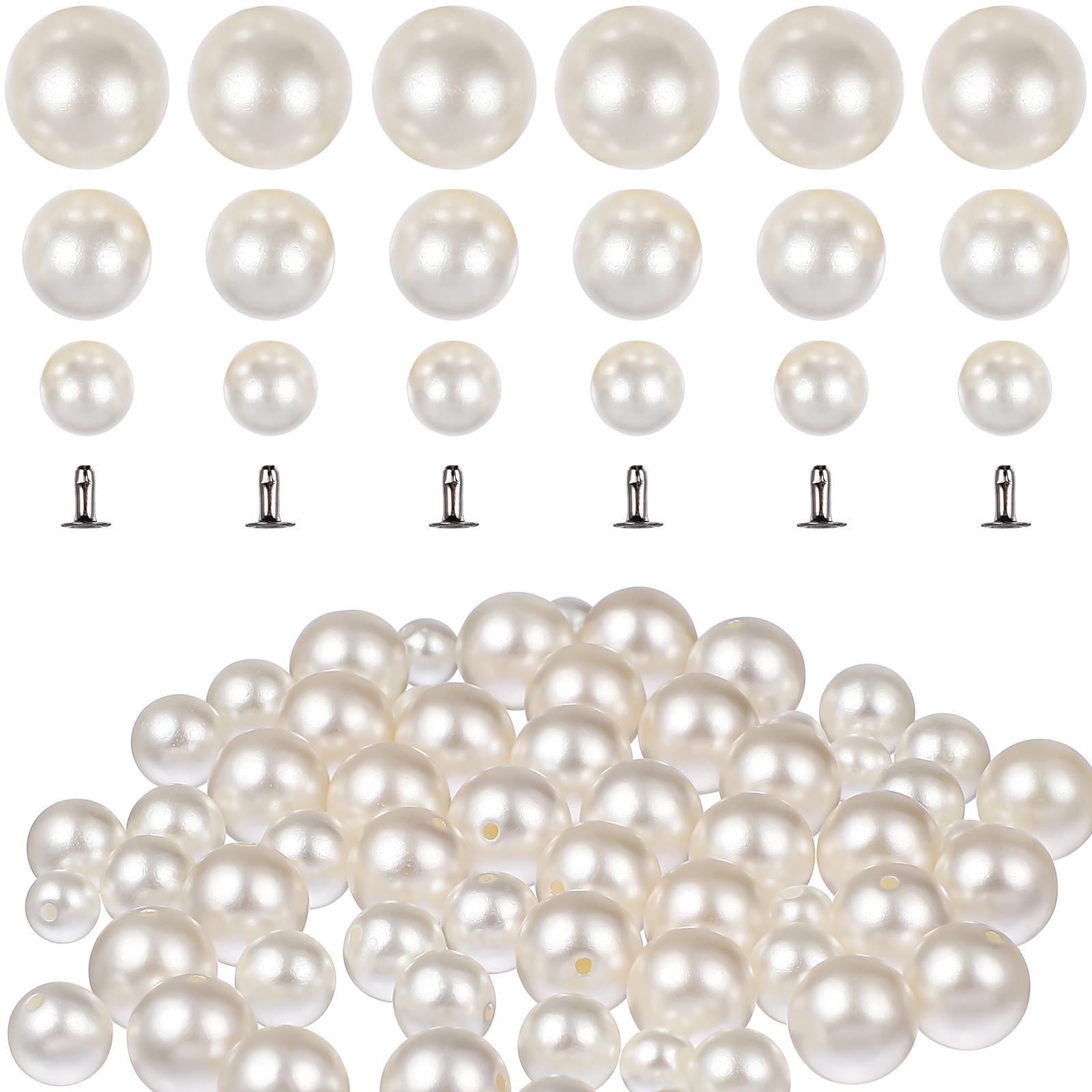 Raindrops 150 Pairs Pearl Rivets Charms Snaps Rhinestone Beads Pearls ...