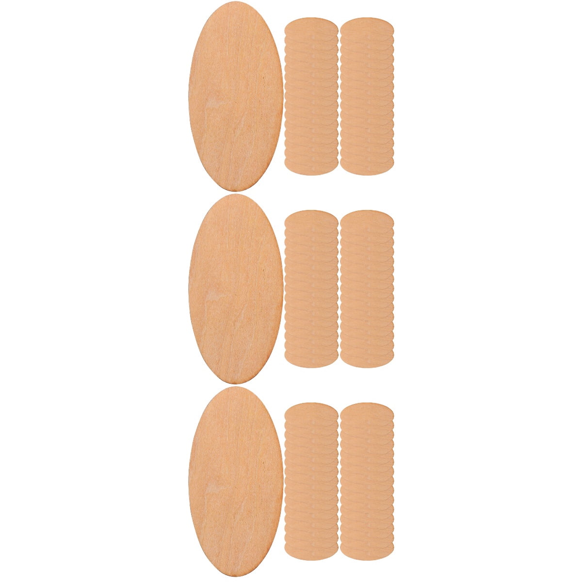 Raindrops 150 pcs DIY Wooden Slices Oval Shape Wooden Slice DIY Coaster ...