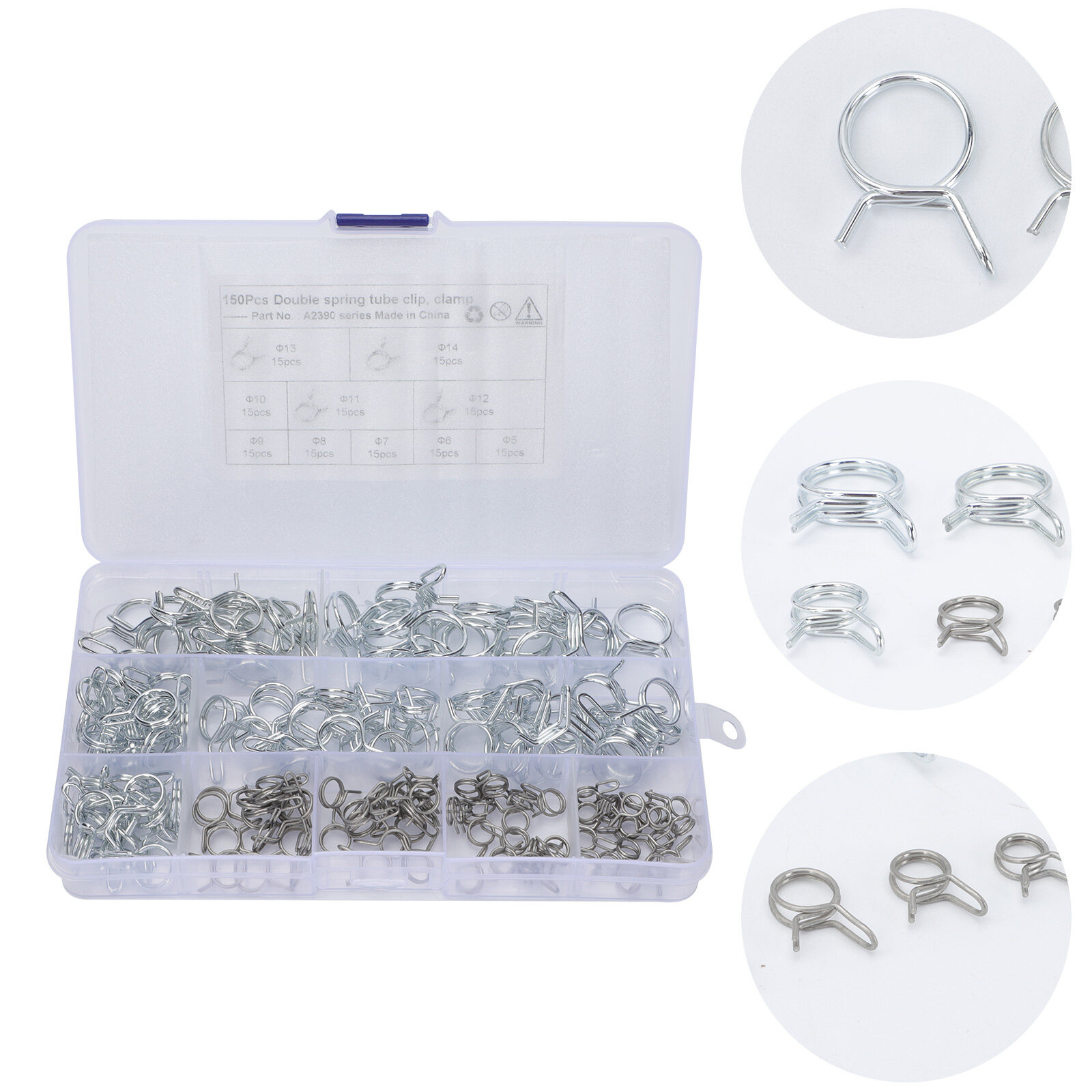 Raindrops 150pcs Hose Spring Clamp Double Wire Clamp for Hose Water ...