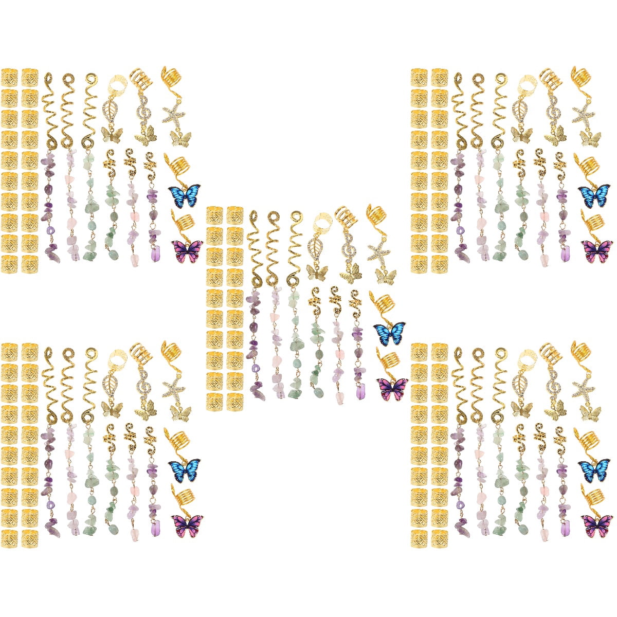 Raindrops 155 pcs Braids Hair Jewelry Braiding Hair Pendants Dreadlock ...