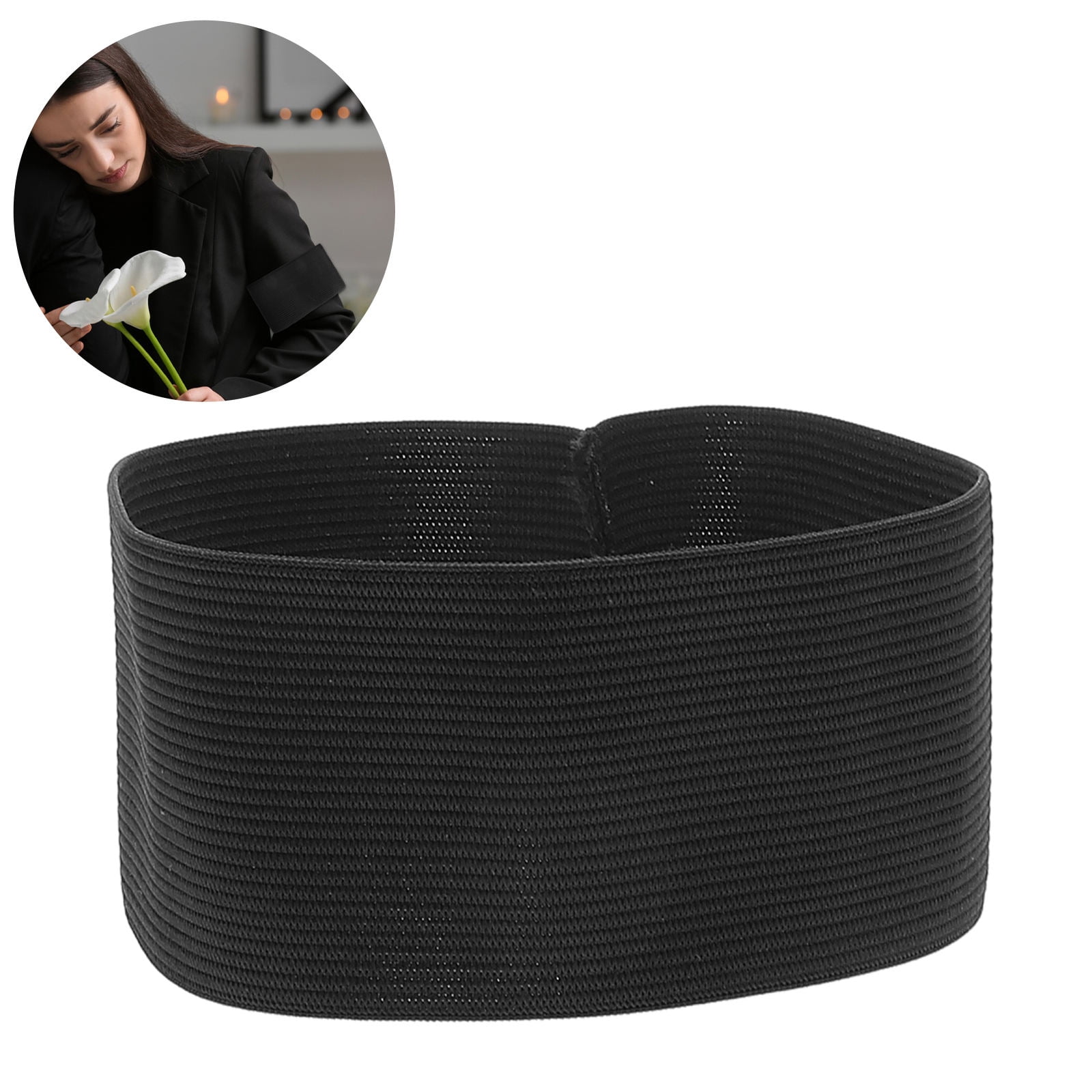 FOMIYES 15Pcs Black Elastic Funeral Mourning Armbands Adjustable ...