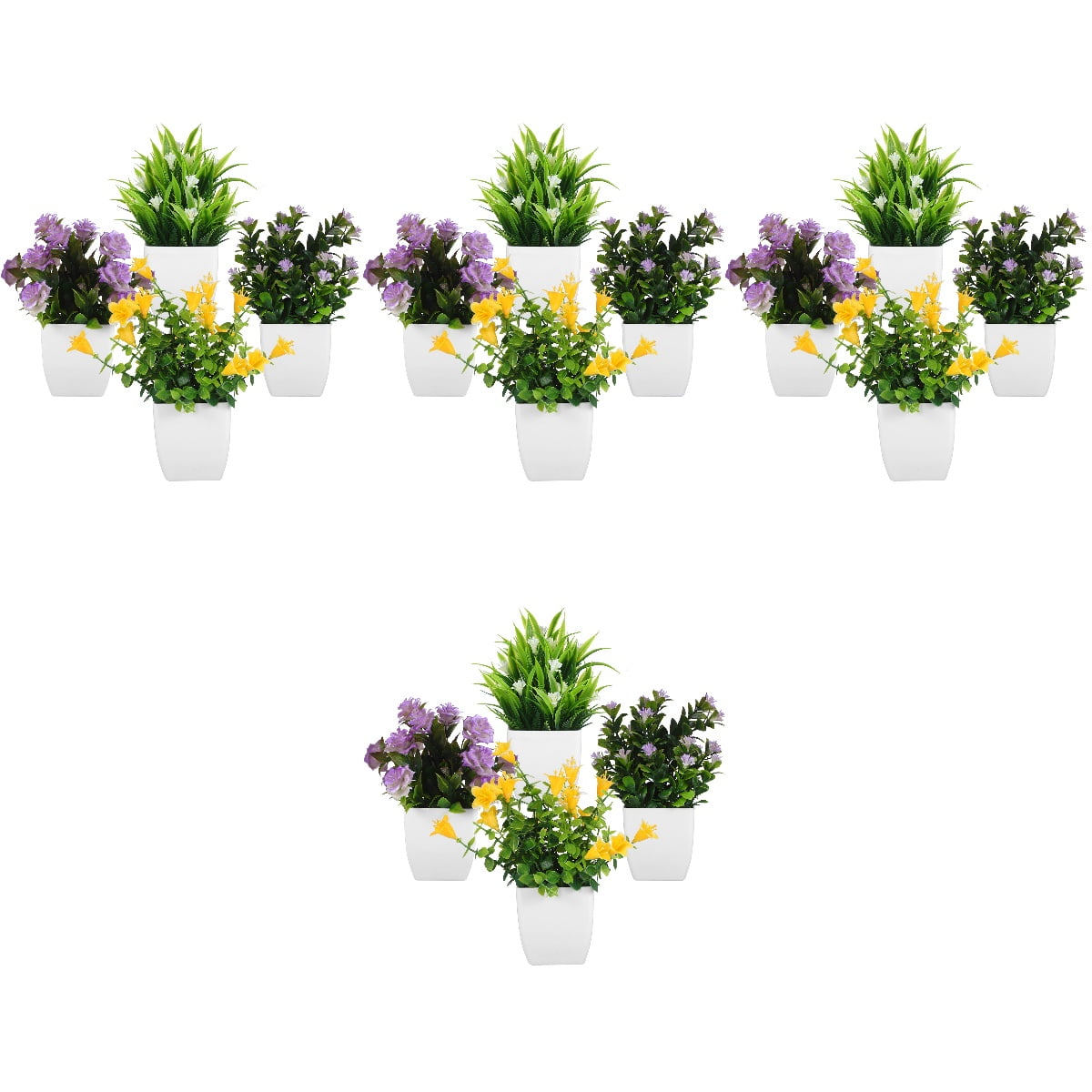 Raindrops 16 Pcs Artificial Potted Plants Realistic Fake Plants Indoor ...