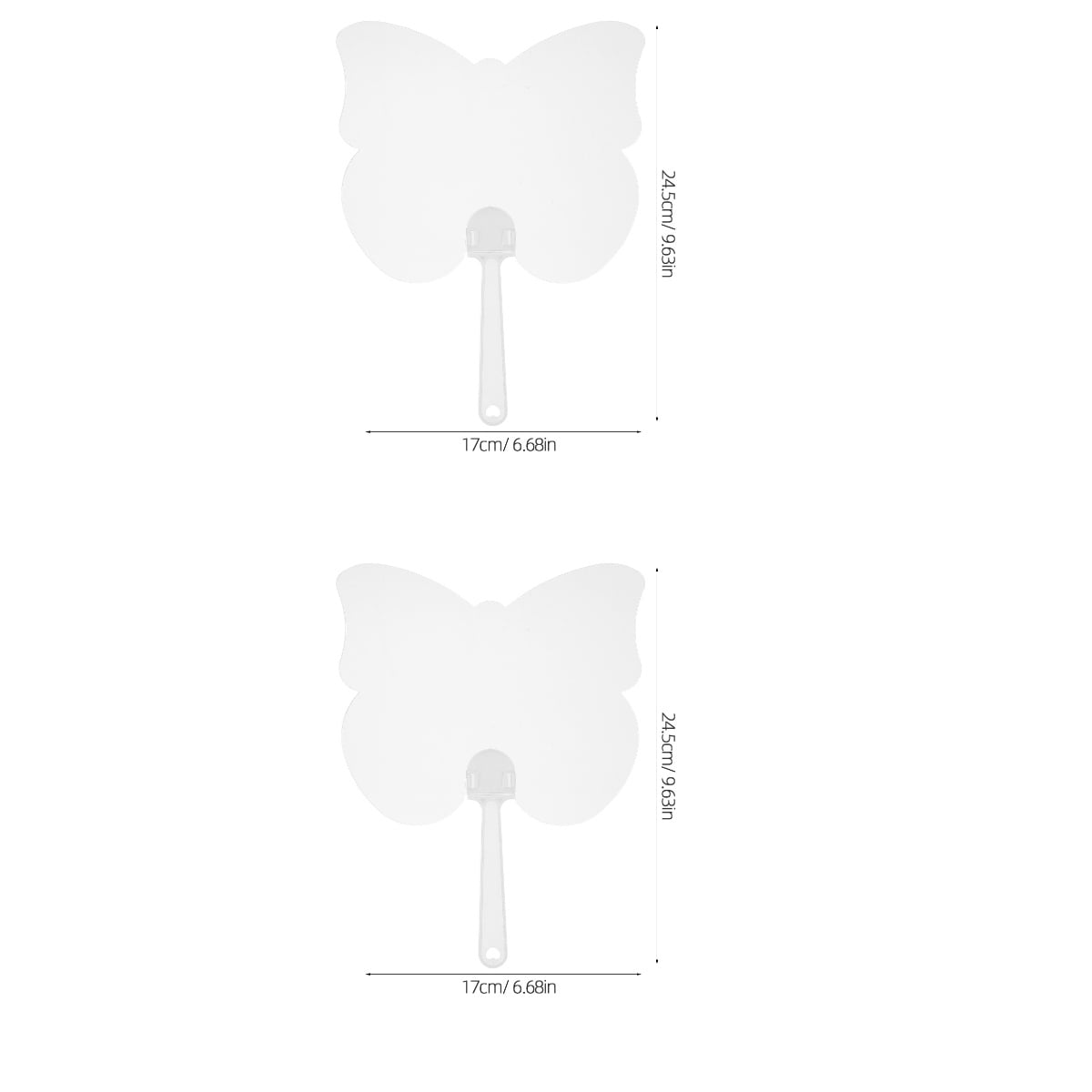 Raindrops 16 Pcs Transparent Hand Fan Blank Fans Butterfly Shaped ...