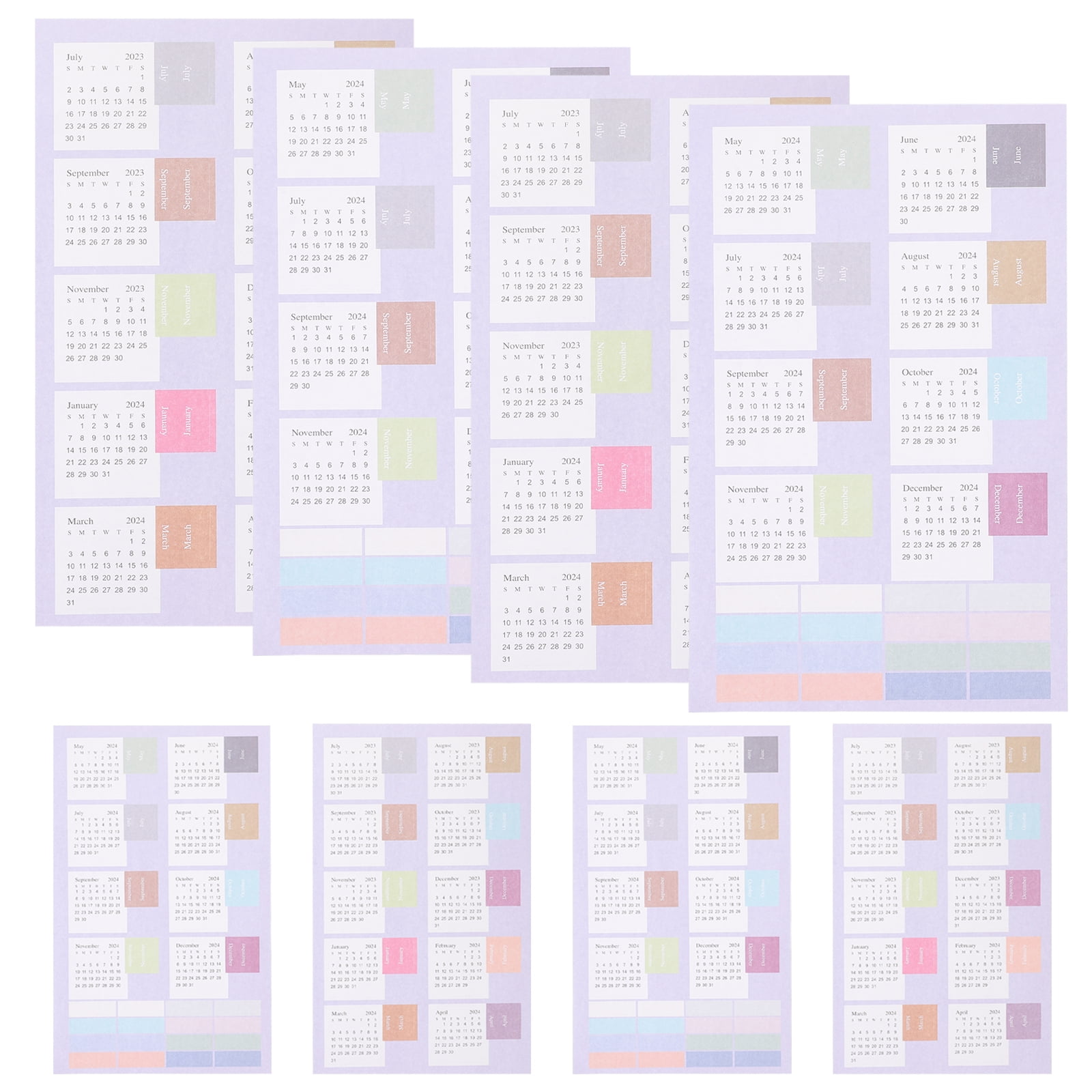 Raindrops 16 Sheets Monthly Stickers Notebook Tabs Sticker Adhesive ...