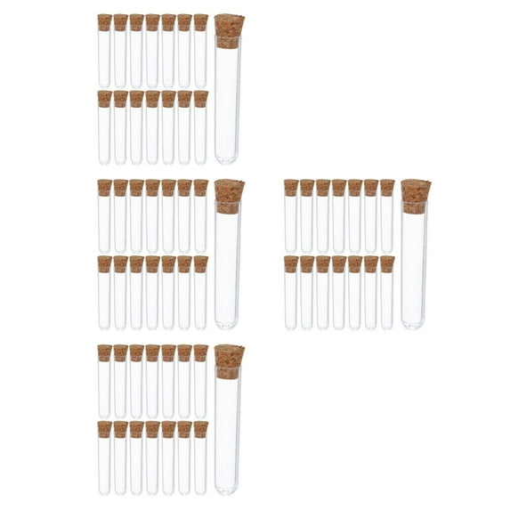 Raindrops 160 Pcs Clear Plastic Test Tubes With Cork Stopper Test Tubes ...