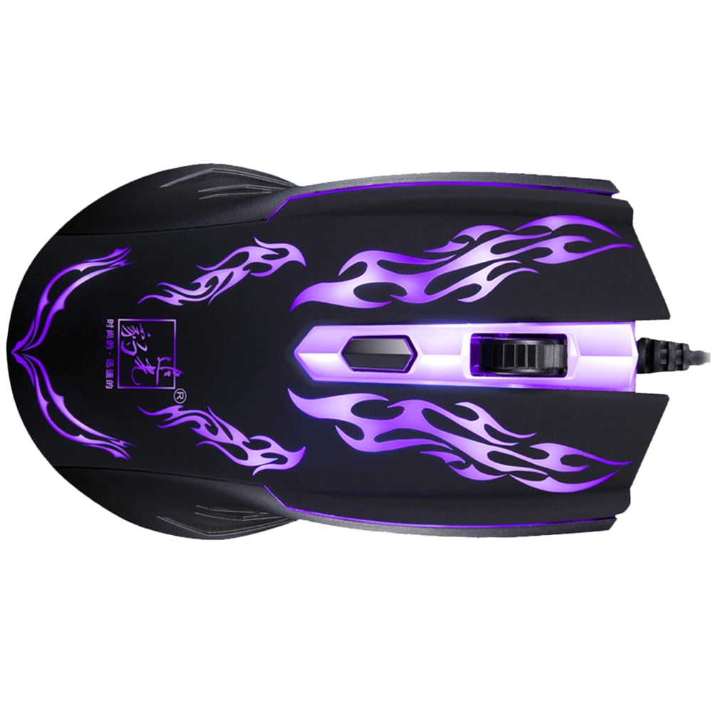 Raindrops 1600 DPI Right Button Mouse USB LED Light Mouse Black ...