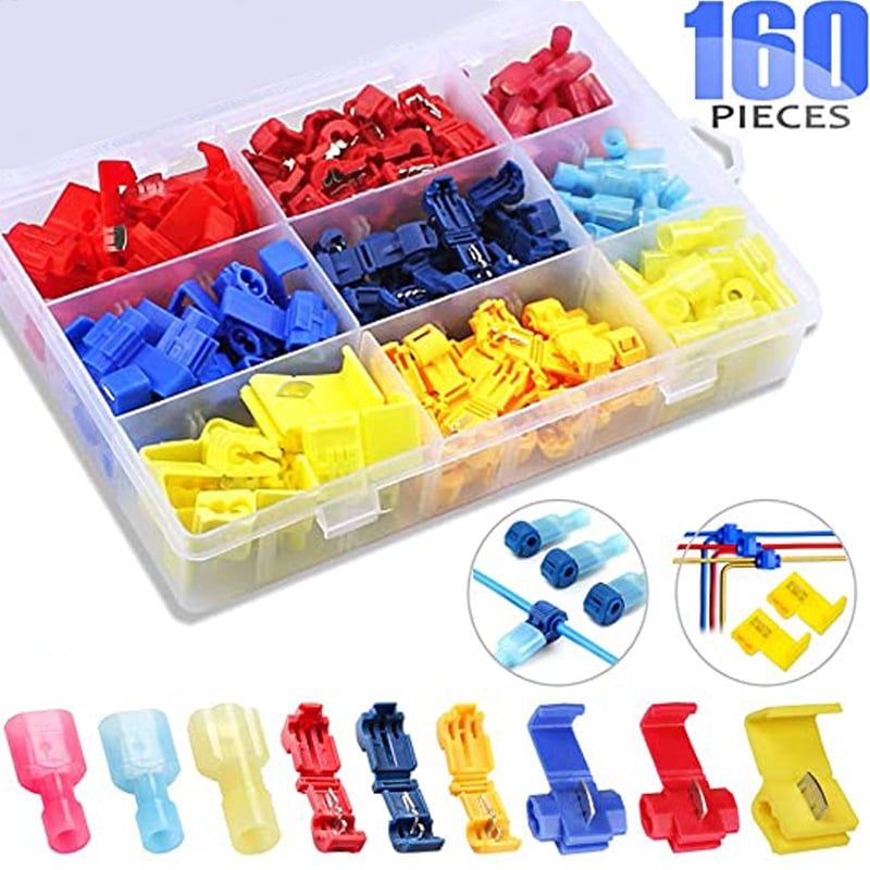 Raindrops 160pcs T Tap Wire Connectors Kit Quick Splice Electrical Wire ...