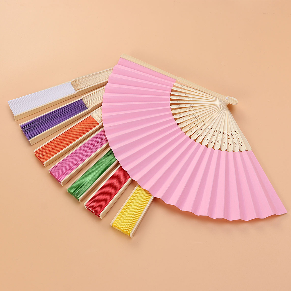Raindrops 18 Pcs Blank Paper Fan Hand Fans Wedding Gift Pink Child Miss ...