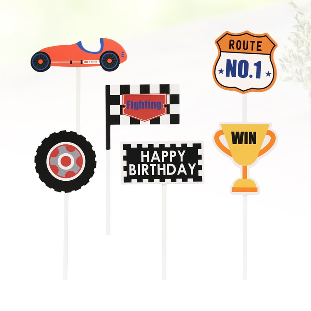 Raindrops 18 Pcs Cake Picks Toppers Race Car Theme Party Favors ...