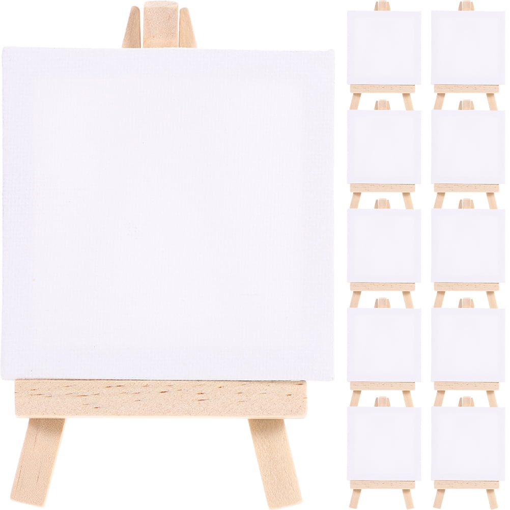 Raindrops 18 Sets Tabletop Easel Tiny Canvases Wooden Mini Easels Child ...