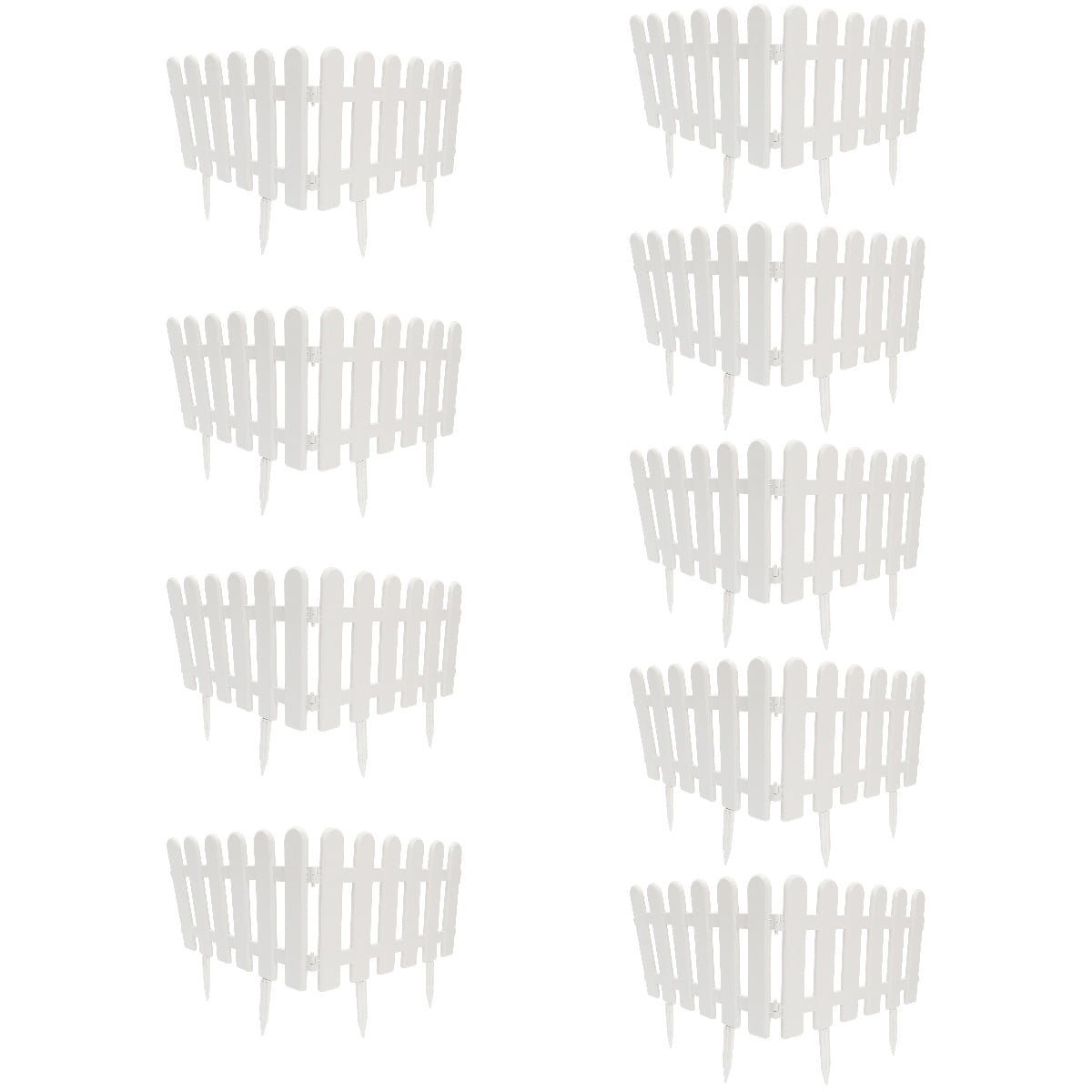 Raindrops 18 pcs Decorative Garden Fence Edging Border with 4pcs Ground ...